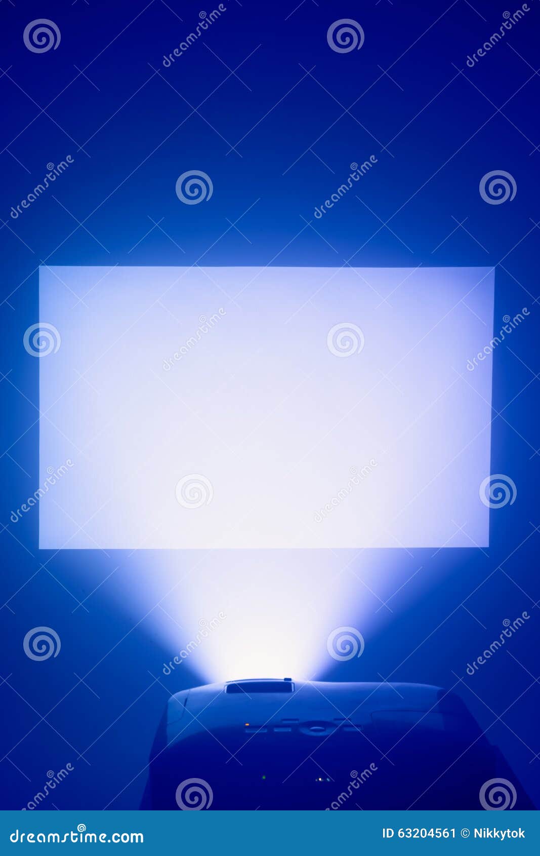 Projector in Action with Illuminated Screen Stock Image - Image of ...