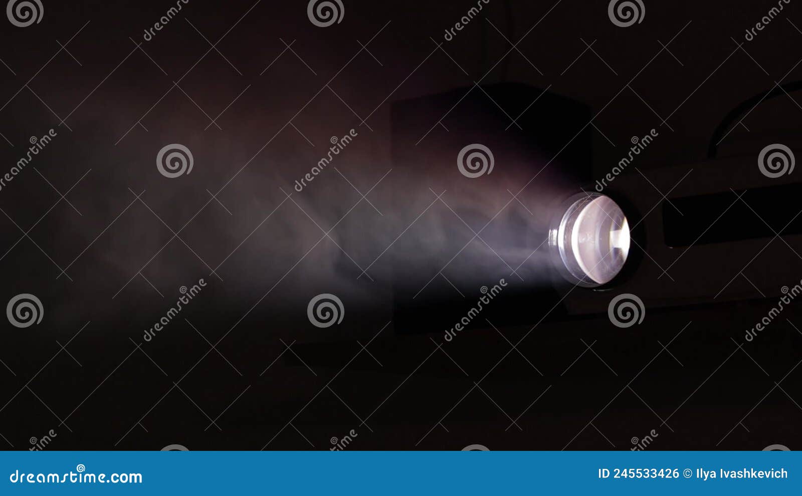Projector Beams and Smoke, Color Image on the Projector, Static Video ...