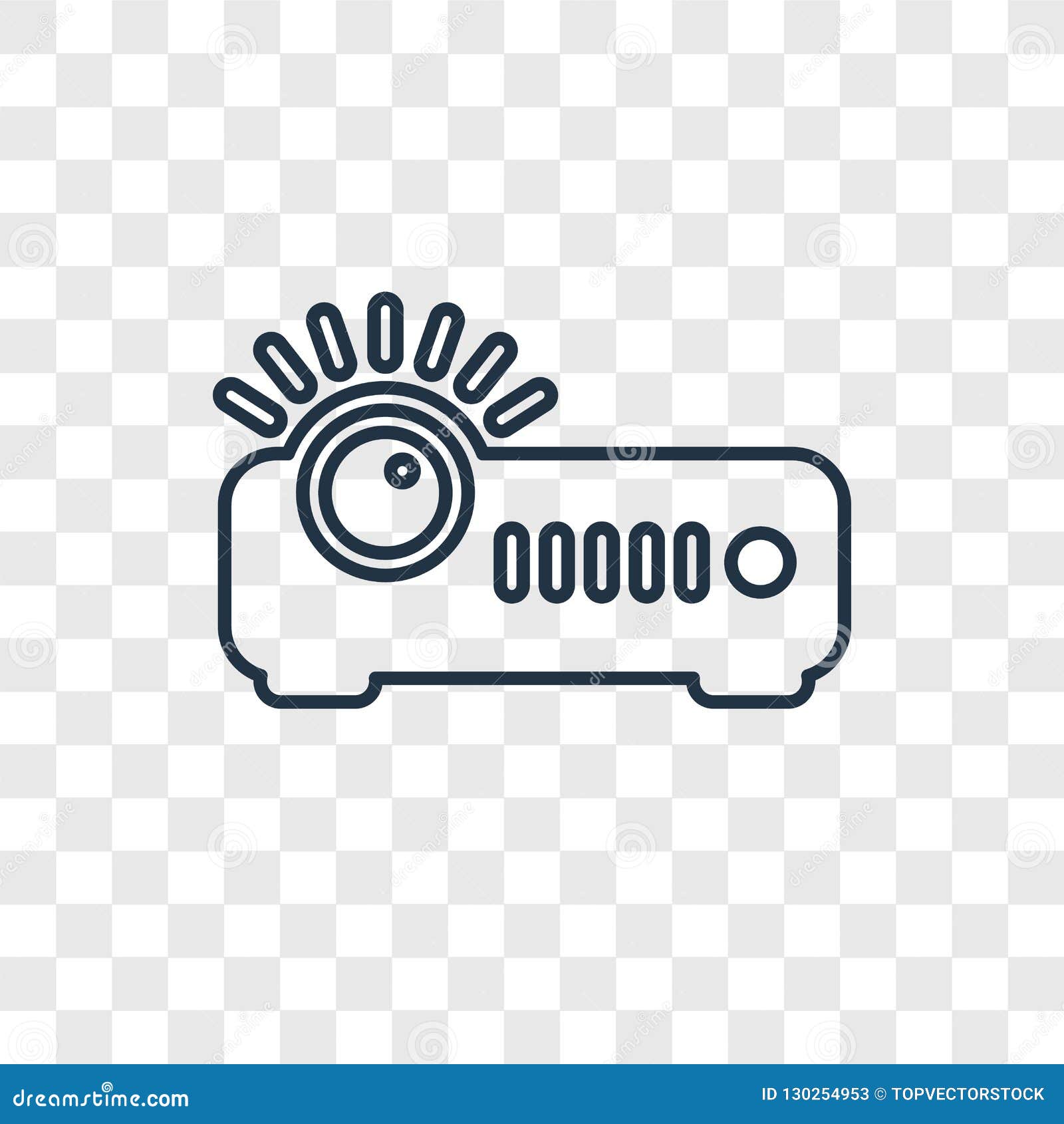 Projector Concept Vector Linear Icon Isolated on Transparent Background ...