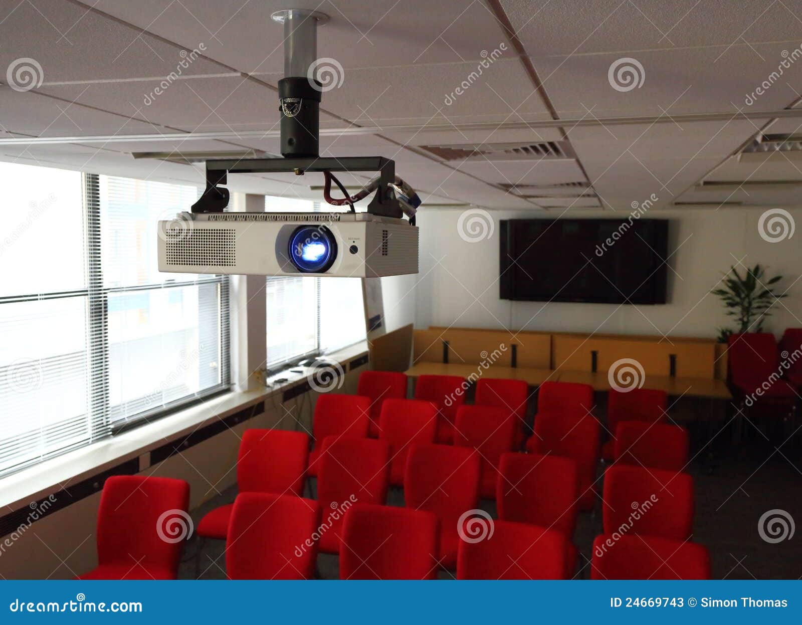 Projector in Conference Room Stock Image - Image of flat, chairs: 24669743