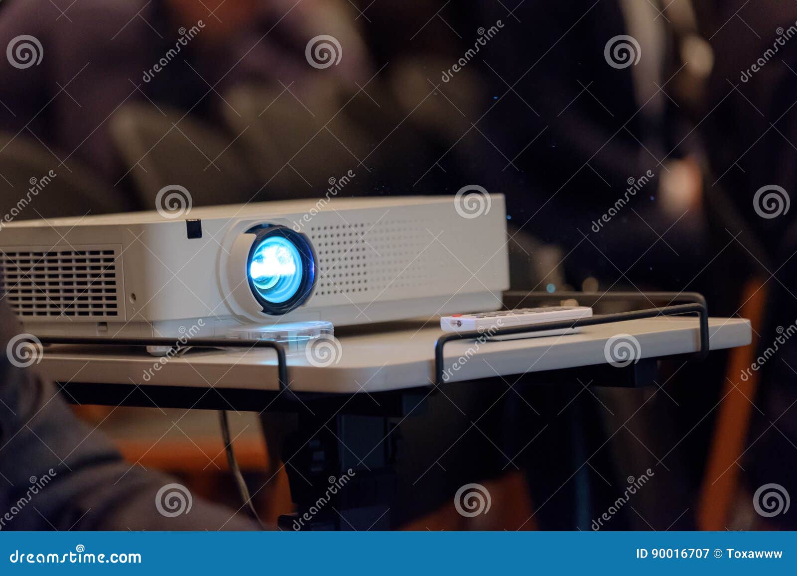 Projector Demonstrates the Presentation Stock Image - Image of digital ...