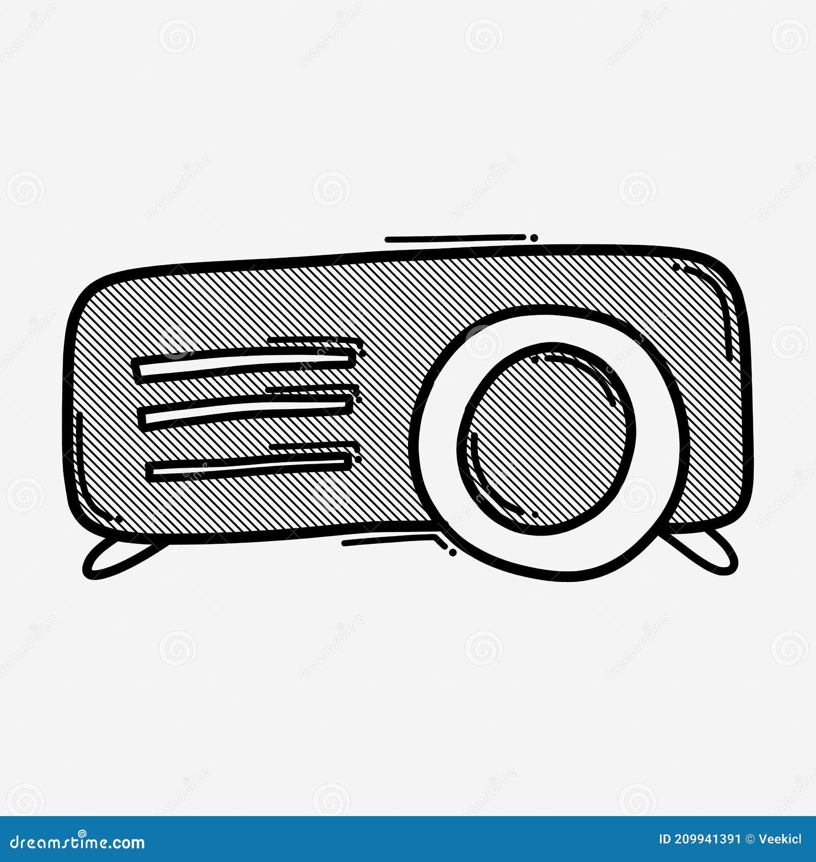 Projector Doodle Vector Icon. Drawing Sketch Illustration Hand Drawn ...