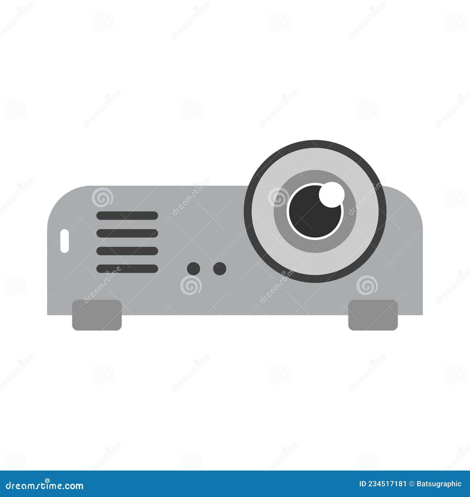 Projector Flat Clipart Vector Illustration Stock Vector - Illustration ...