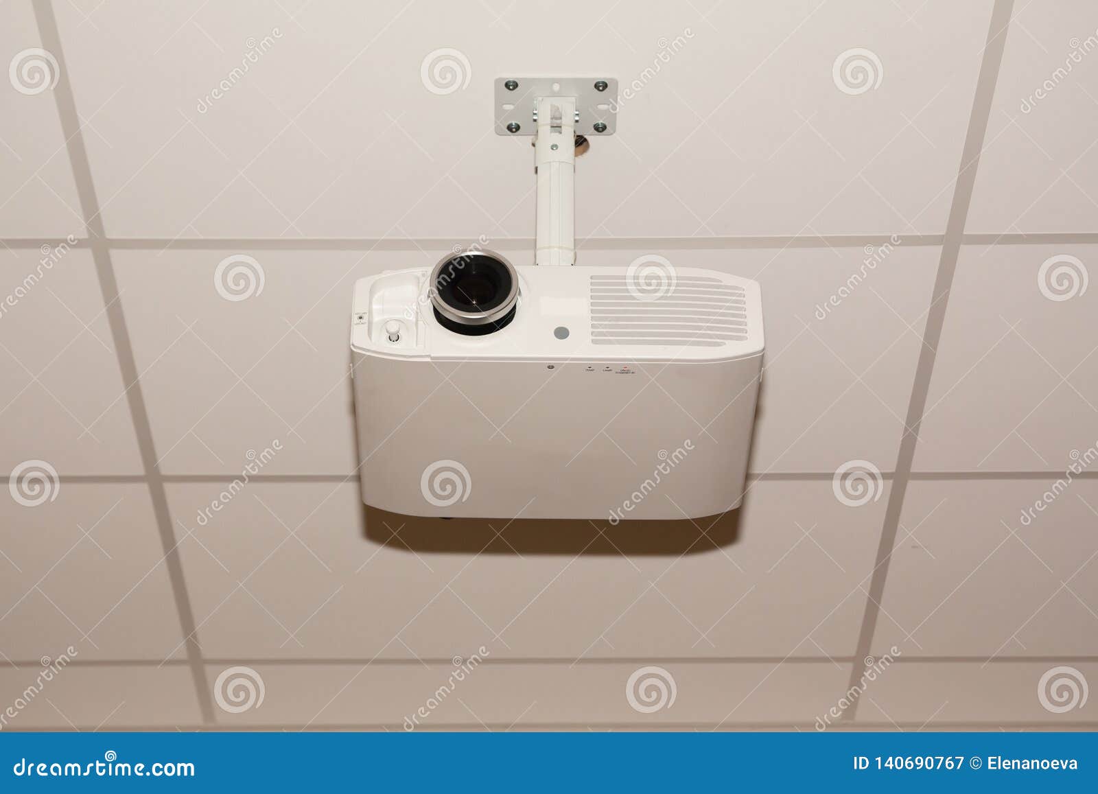 Projector Hang on Ceiling in Meeting Room Stock Image - Image of ...