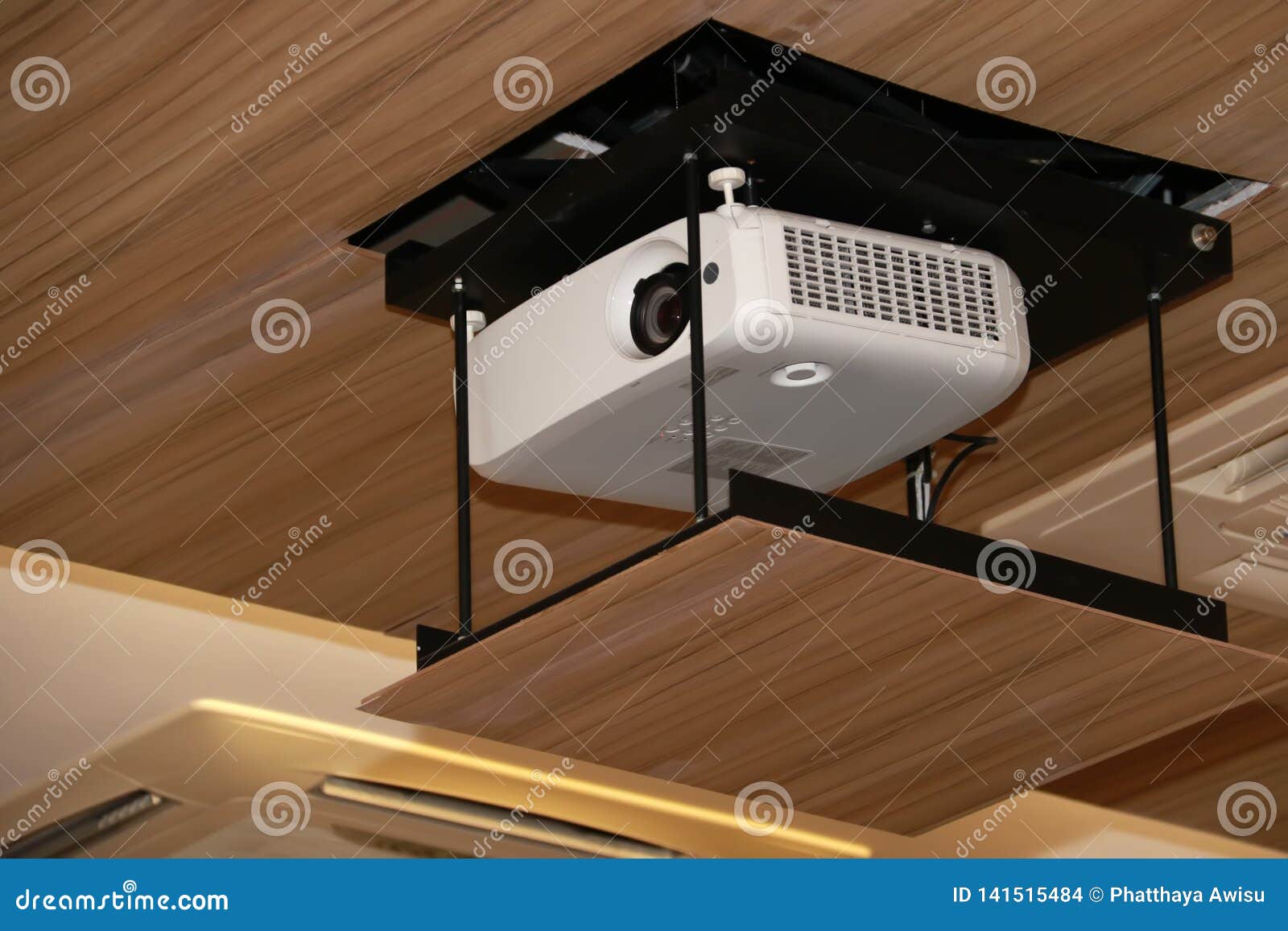 Projector Hanging on Meeting Room Ceiling Stock Photo - Image of ...