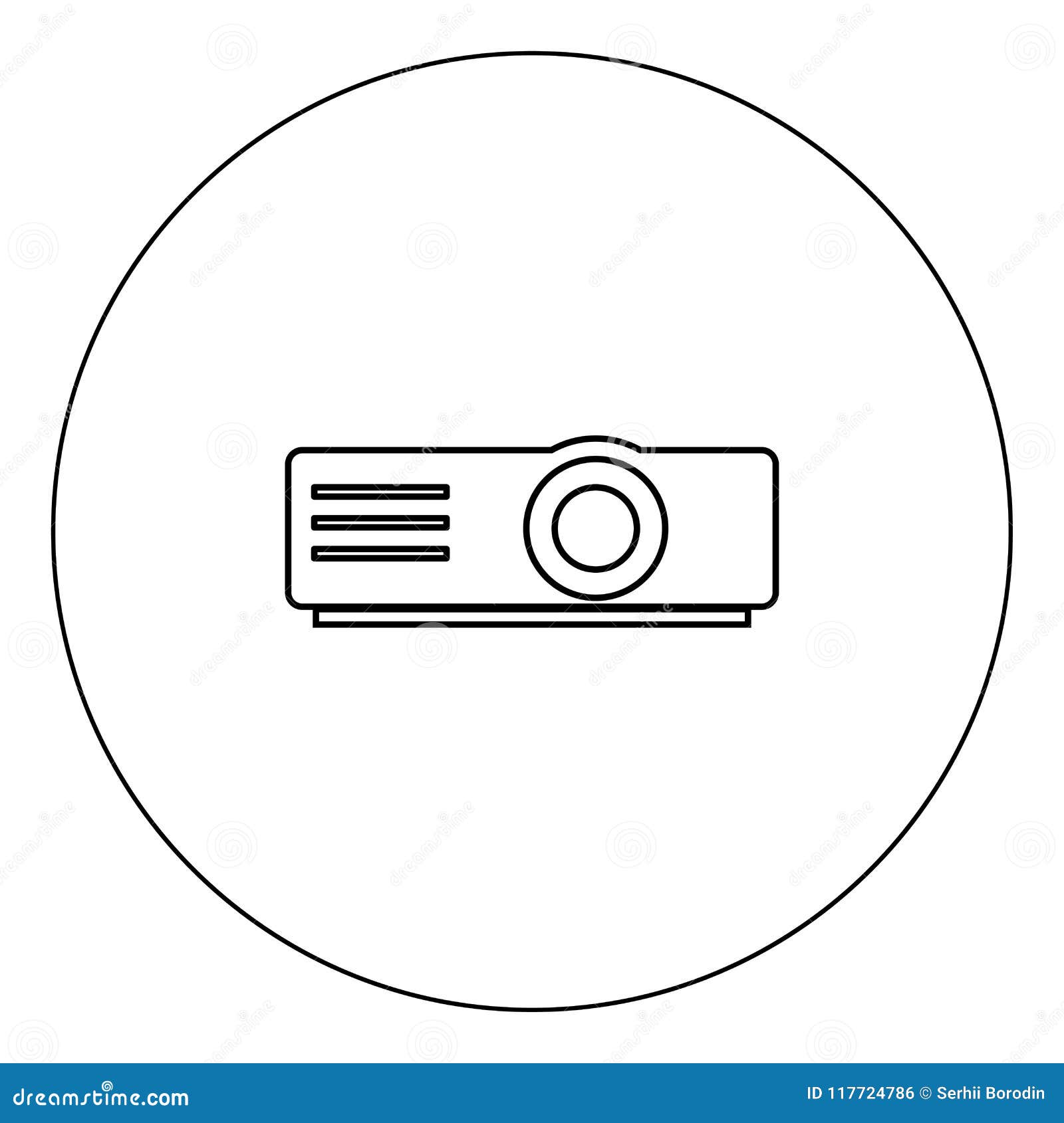 Projector Icon Black Color in Circle Stock Vector - Illustration of ...
