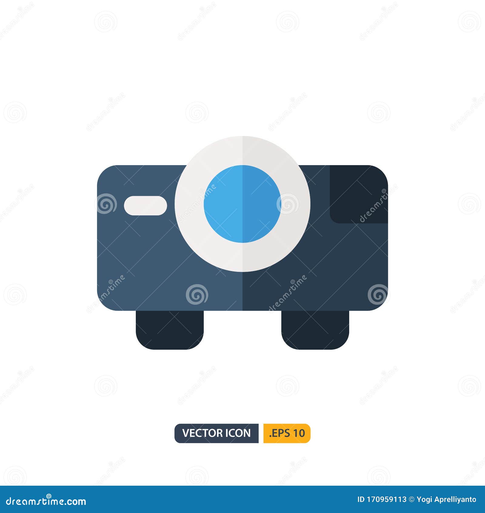 Projector Icon in Flat Style Isolated on White Background. for Your Web ...