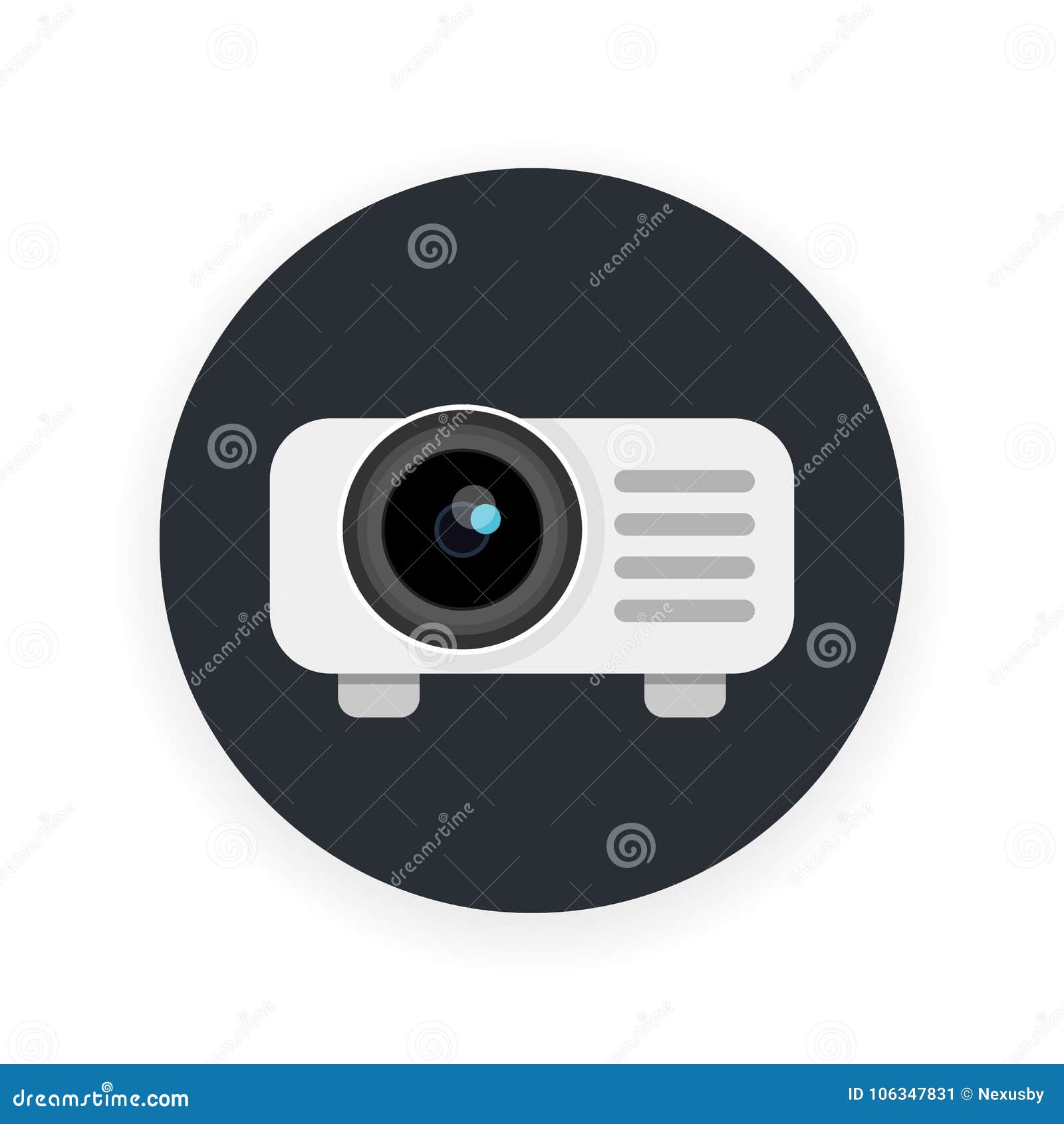 Projector Icon in Flat Style Stock Vector - Illustration of icon, home ...