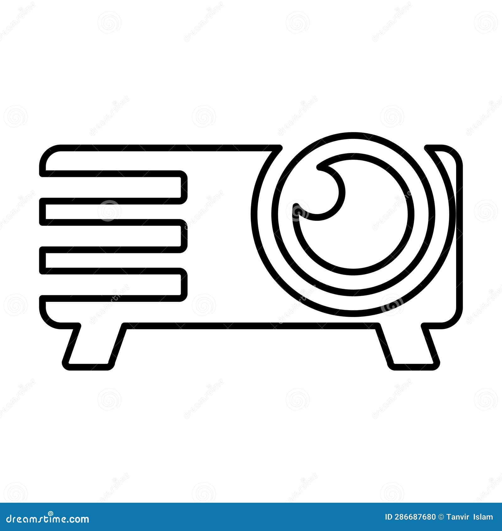 Projector Icon in Outline Style Stock Vector - Illustration of symbol ...