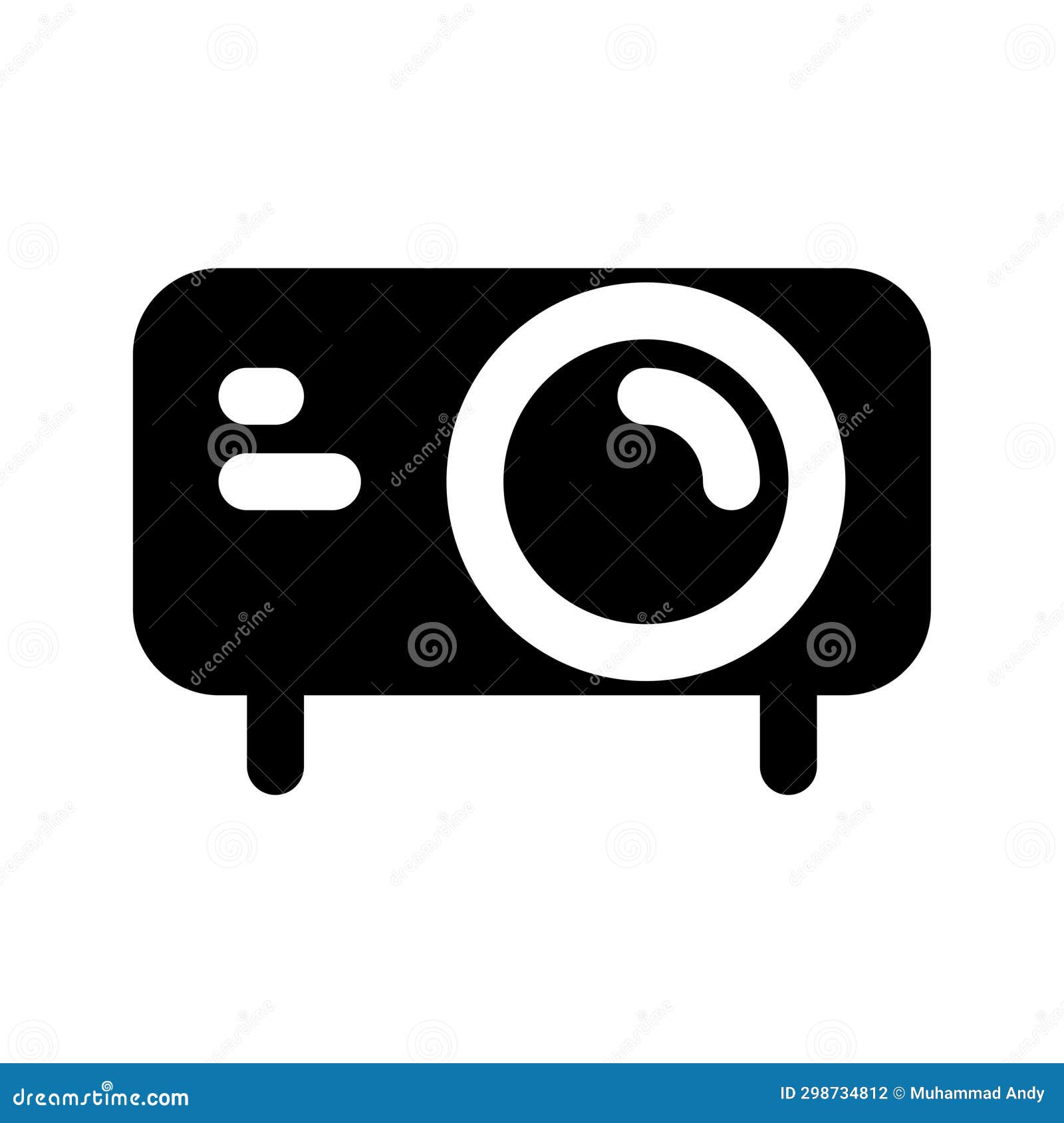 Projector Icon Vector. Black and White Illustration Stock Vector ...