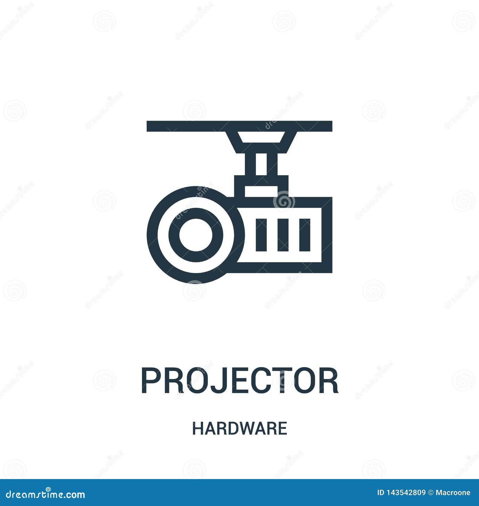 Projector Icon Vector from Hardware Collection. Thin Line Projector ...