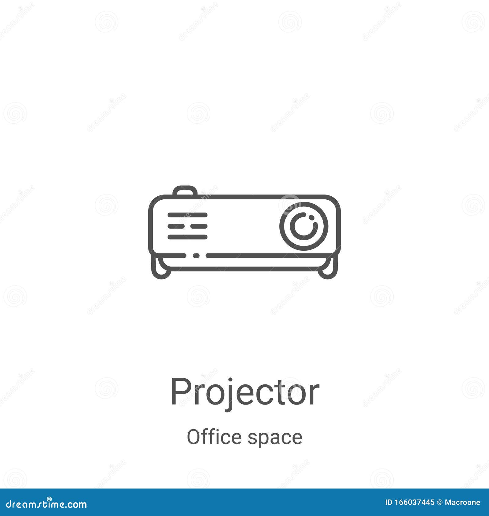 Projector Icon Vector from Office Space Collection. Thin Line Projector ...