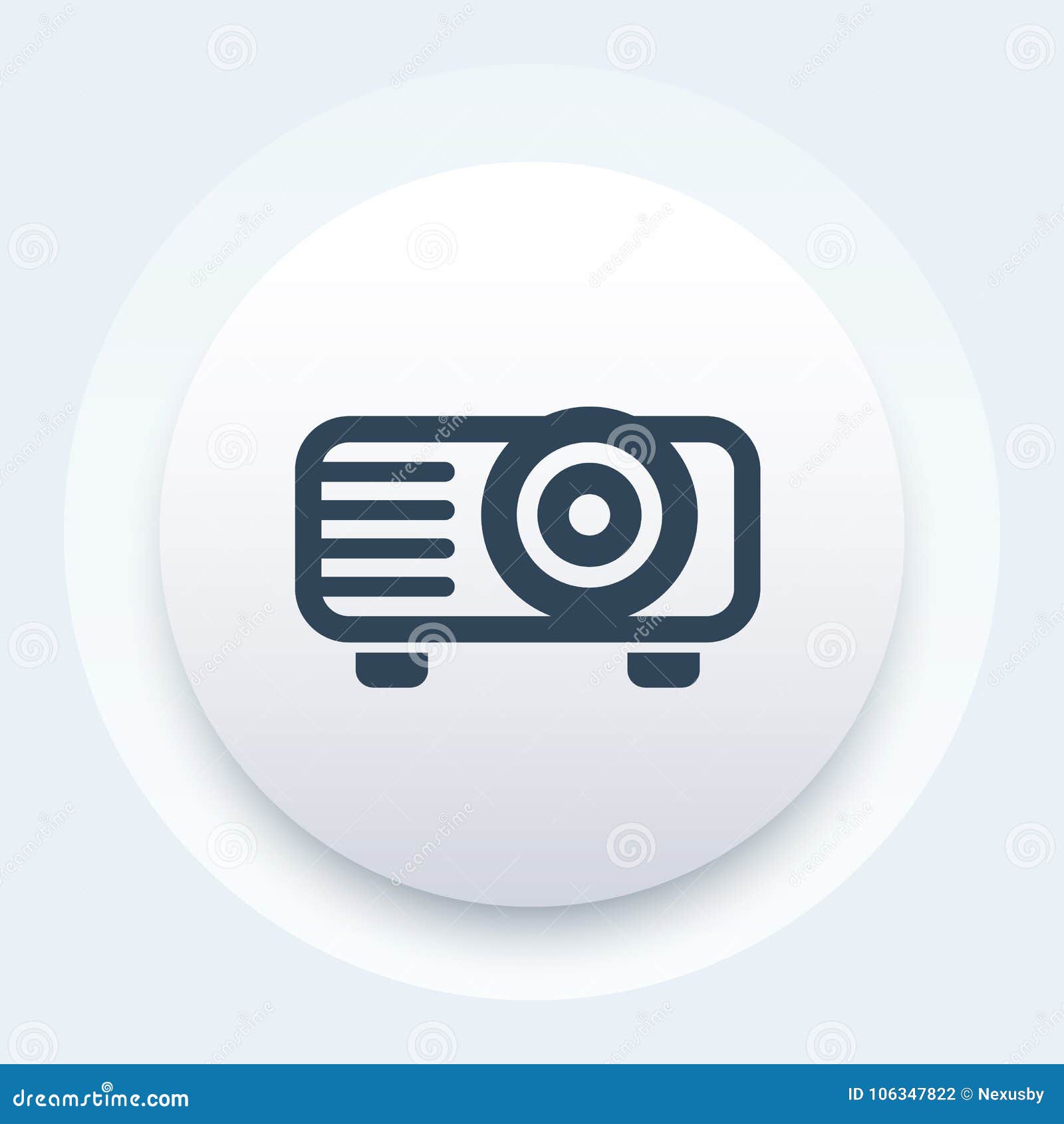 Projector Icon, Video Equipment Symbol Stock Vector - Illustration of ...