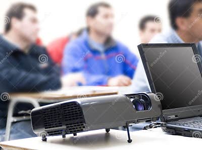 Projector and Laptop stock image. Image of corporate, teaching - 3443303