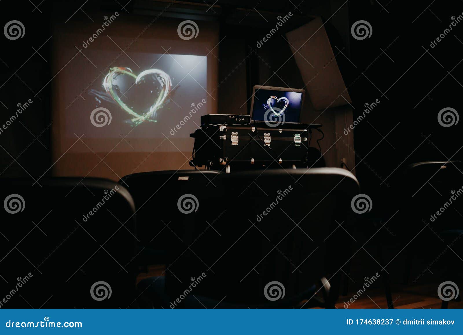 Projector in the Lecture Hall Will Show the Heart Stock Image - Image ...