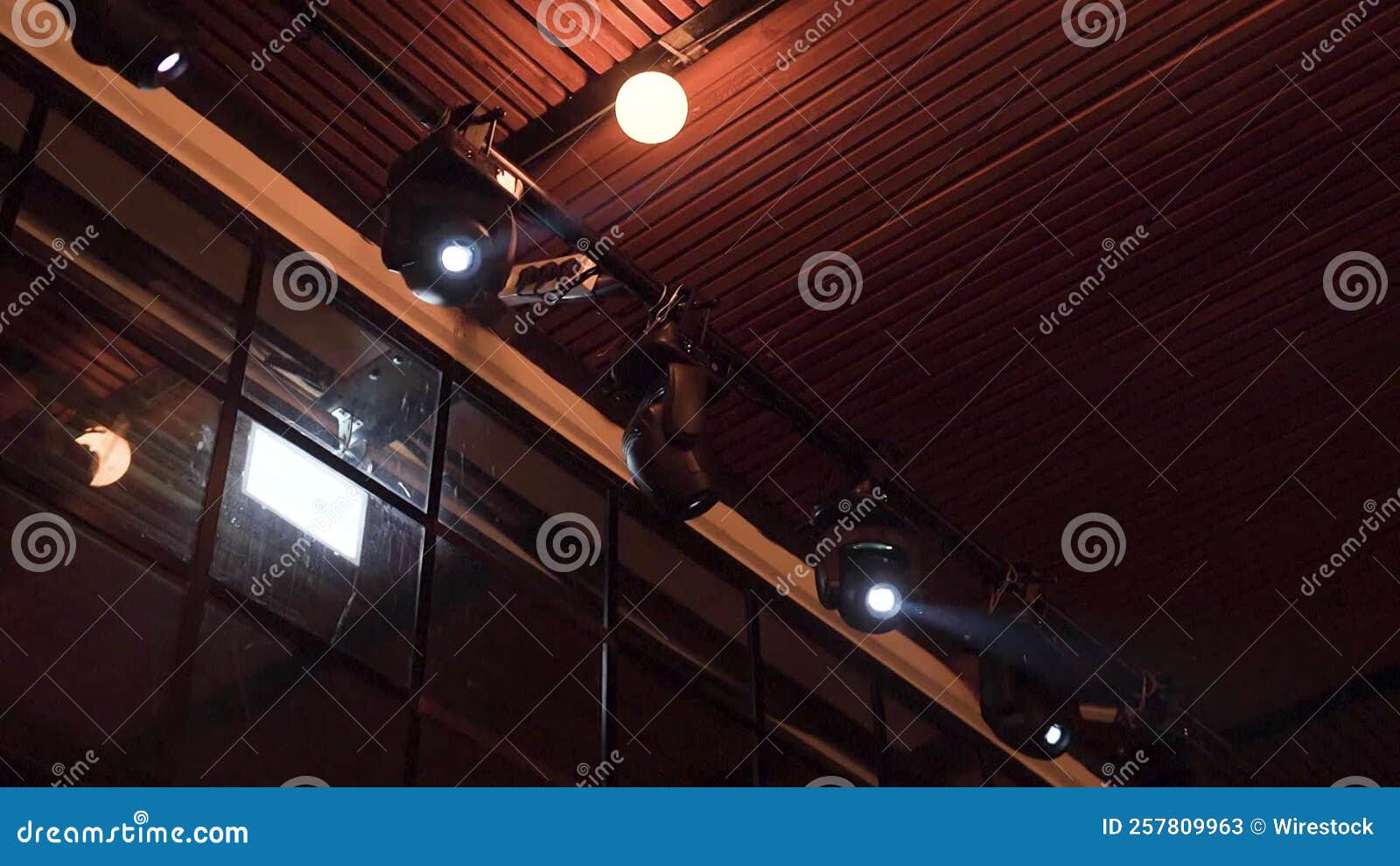 Projector Lights on the Ceiling of the Event Hall Stock Video - Video ...