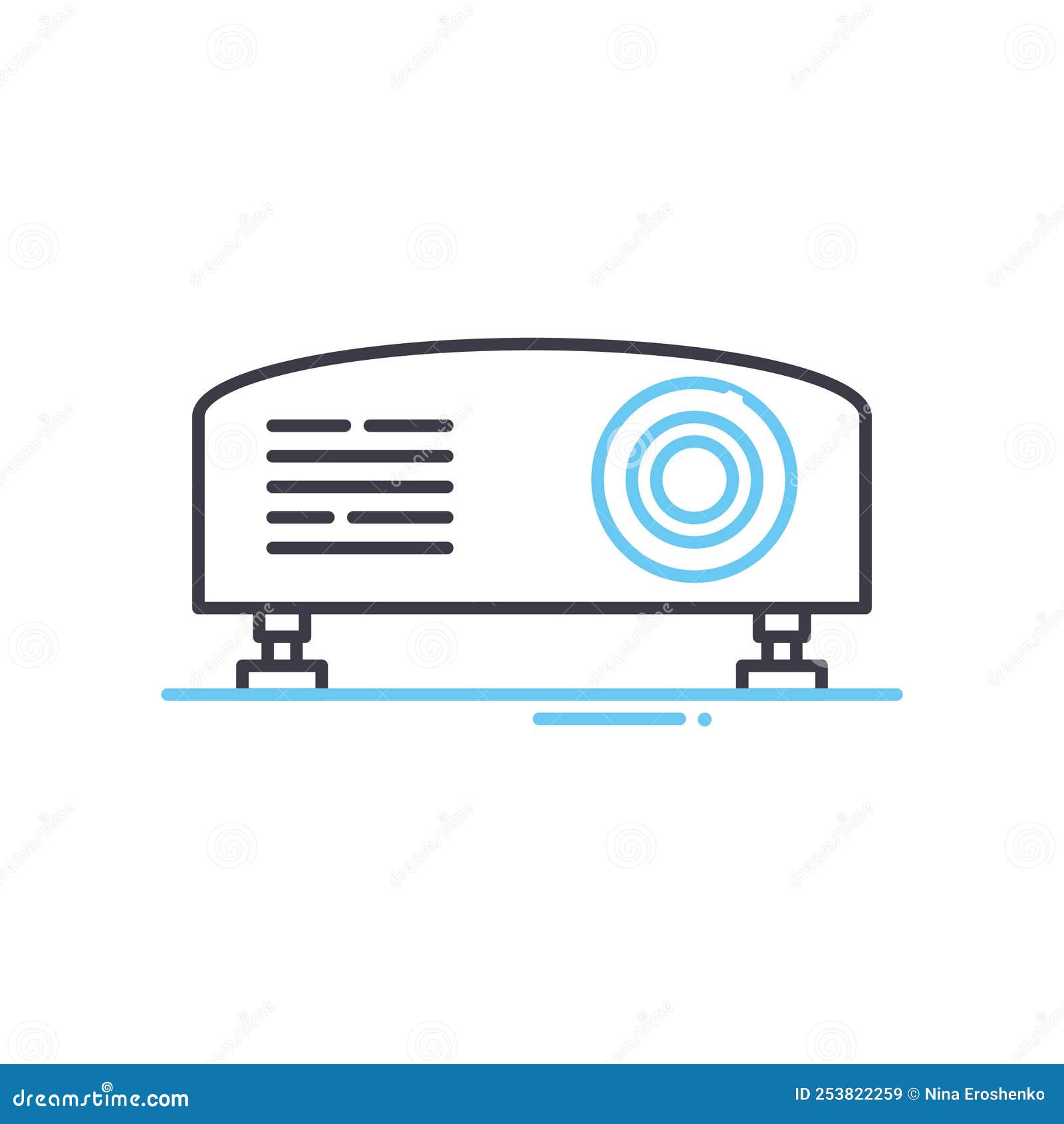 Projector Line Icon, Outline Symbol, Vector Illustration, Concept Sign ...