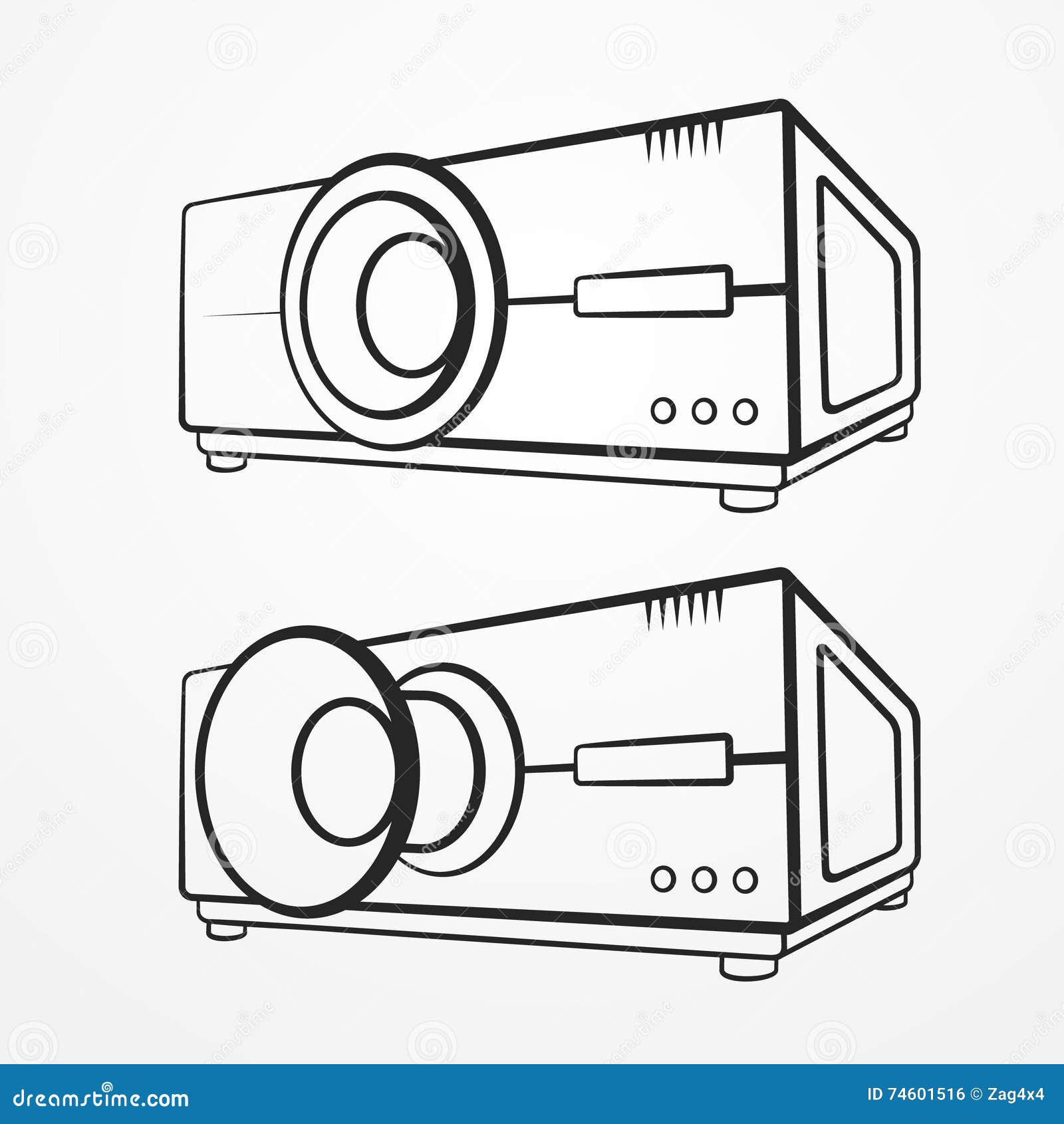 Projector line set stock illustration. Illustration of equipment - 74601516