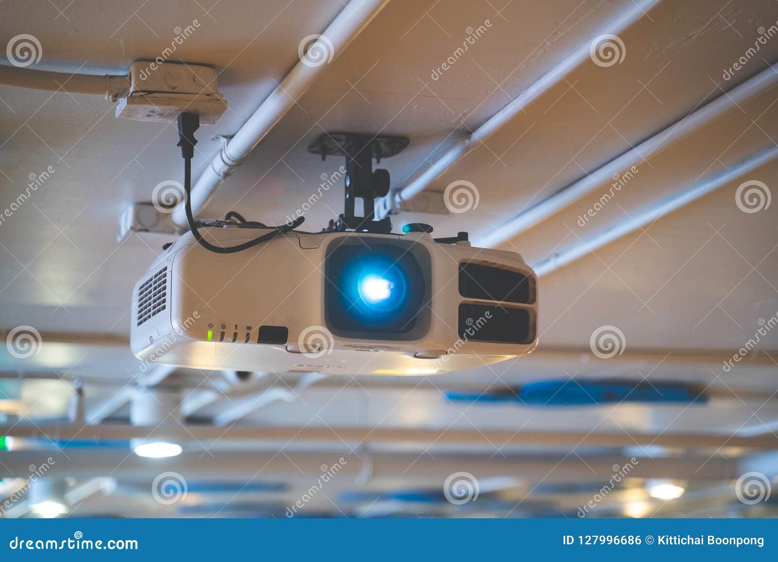 Projector in Office Room Ready for Presentation Stock Photo - Image of ...
