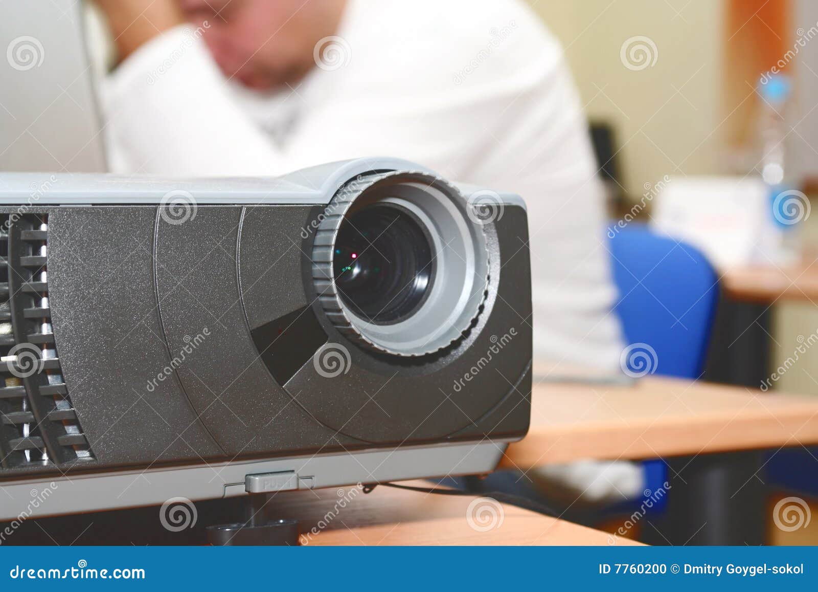 Projector at Office Table (horizontal) Stock Photo - Image of ...