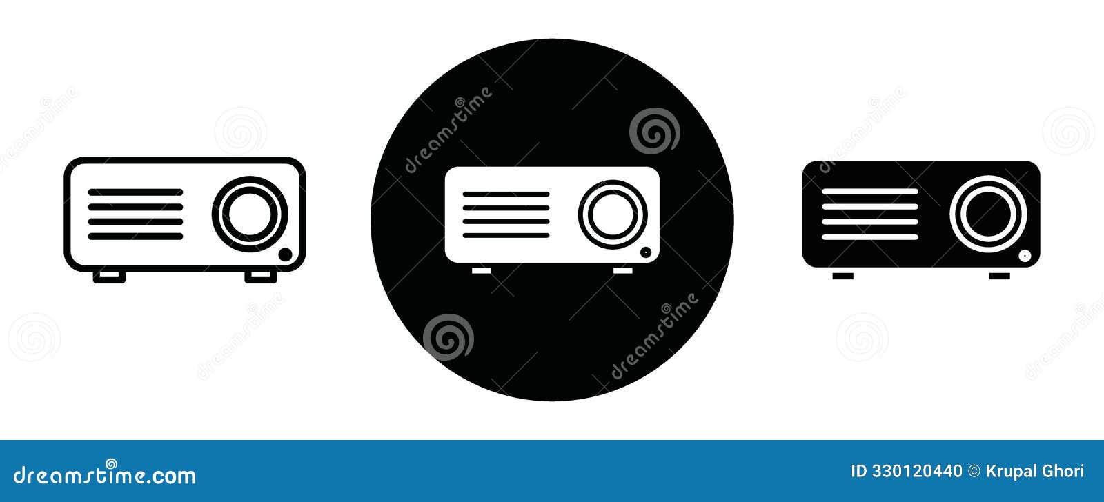 Projector Outline Icon Collection or Set. Projector Thin Vector Line ...