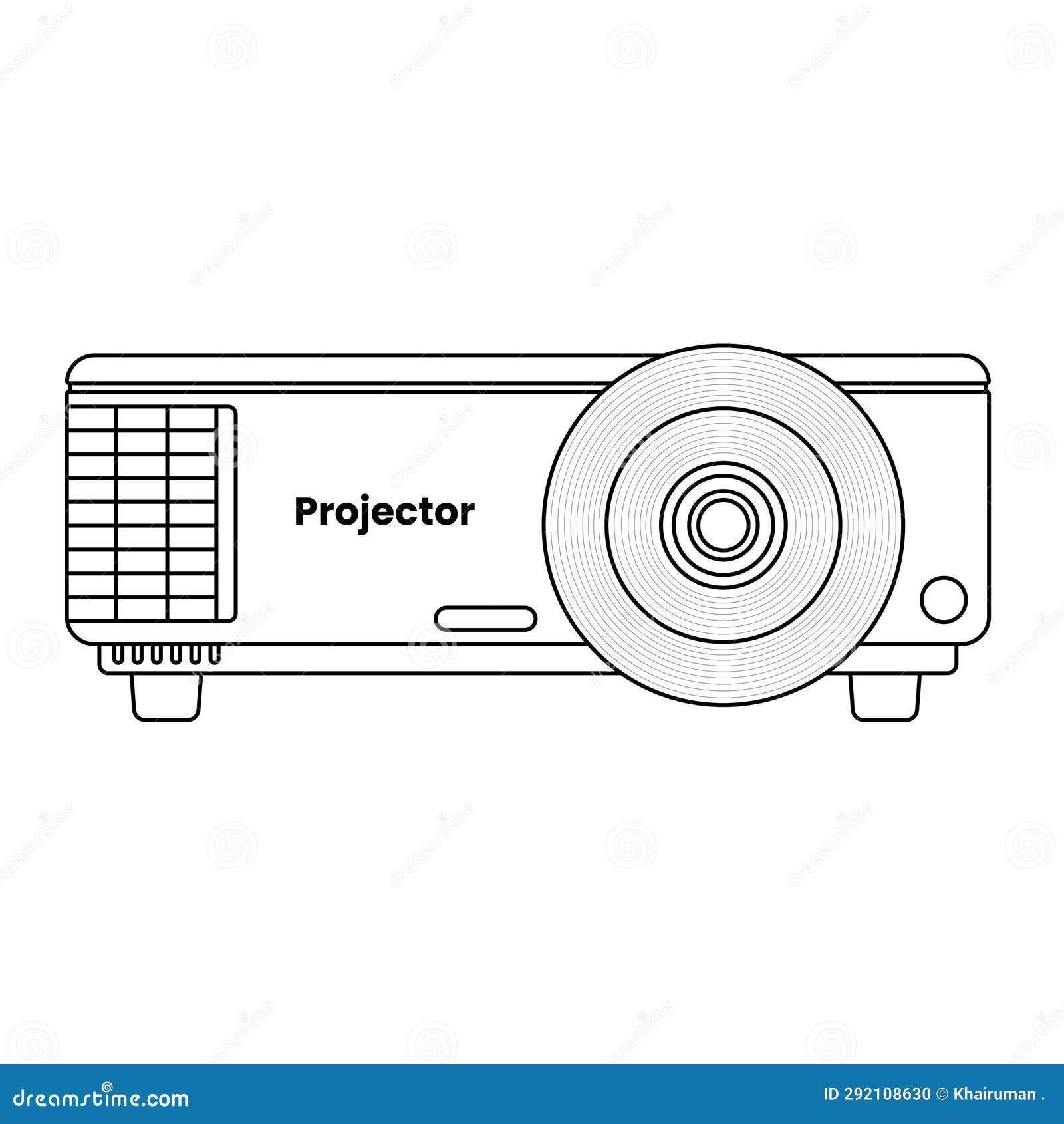 Projector Outline Icon Illustration on White Background Stock Vector ...