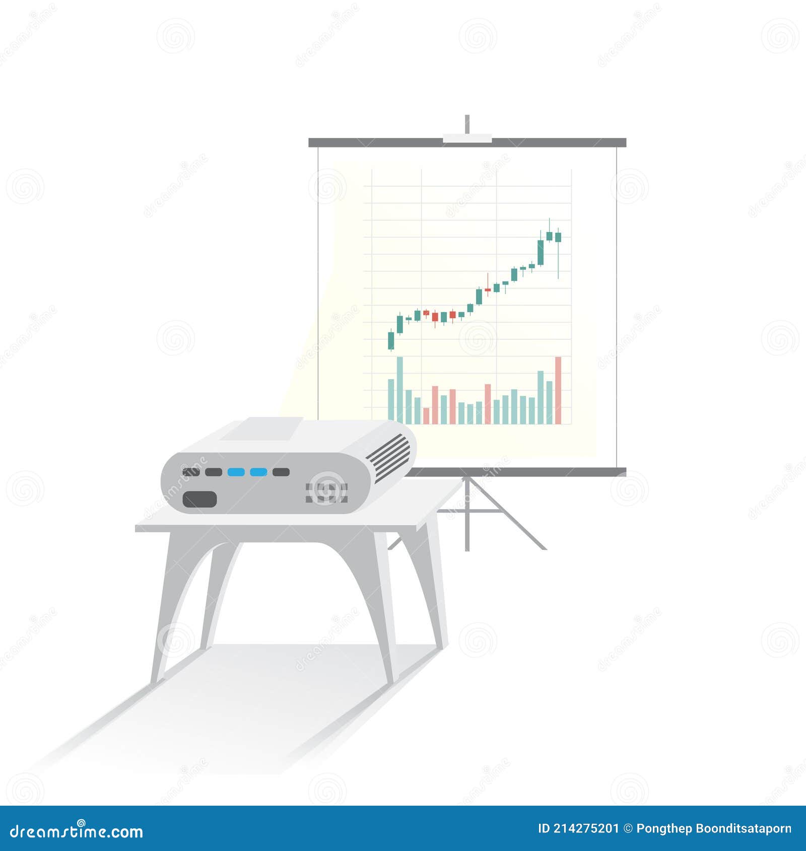 Projector Preview Trading View Slide on Screenboard, Cartoon Object for ...