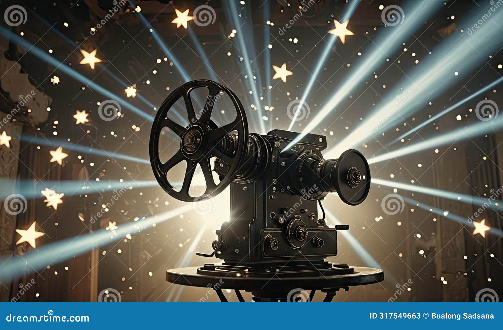 A Projector with a Projector Wheel is Shown in the Middle of a Room ...