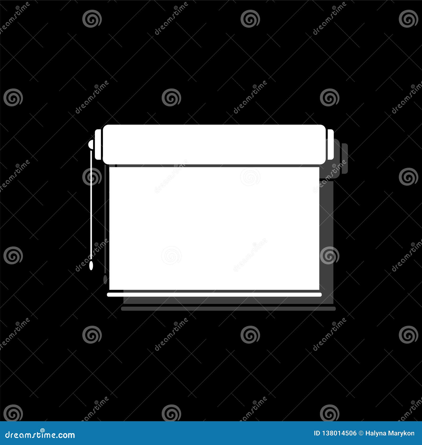 Projector Roller Screen Icon Flat Stock Illustration - Illustration of ...
