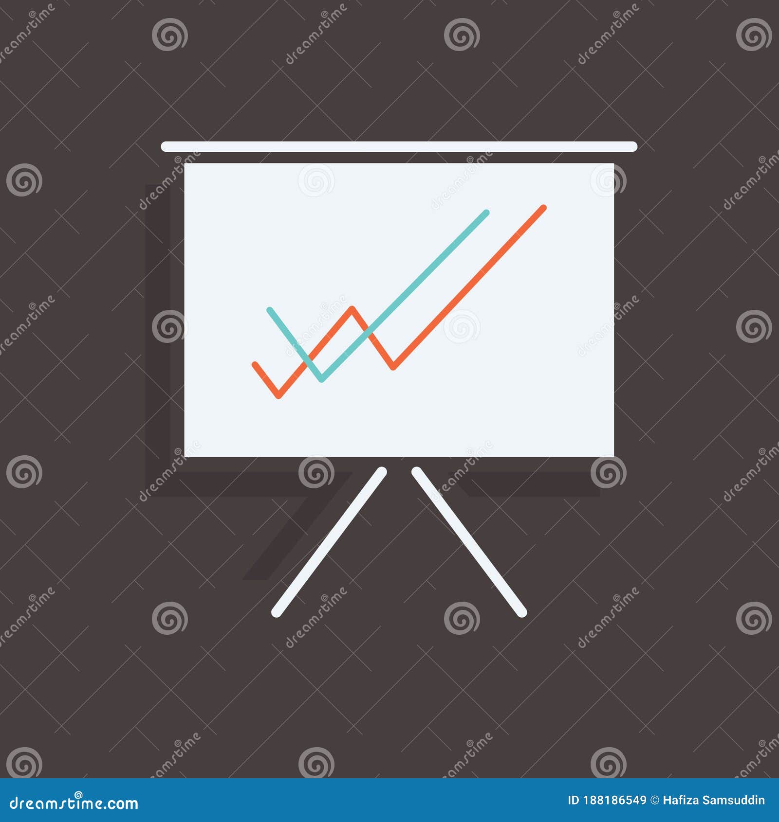 A Projector Screen with Analysis Illustration. Stock Vector ...