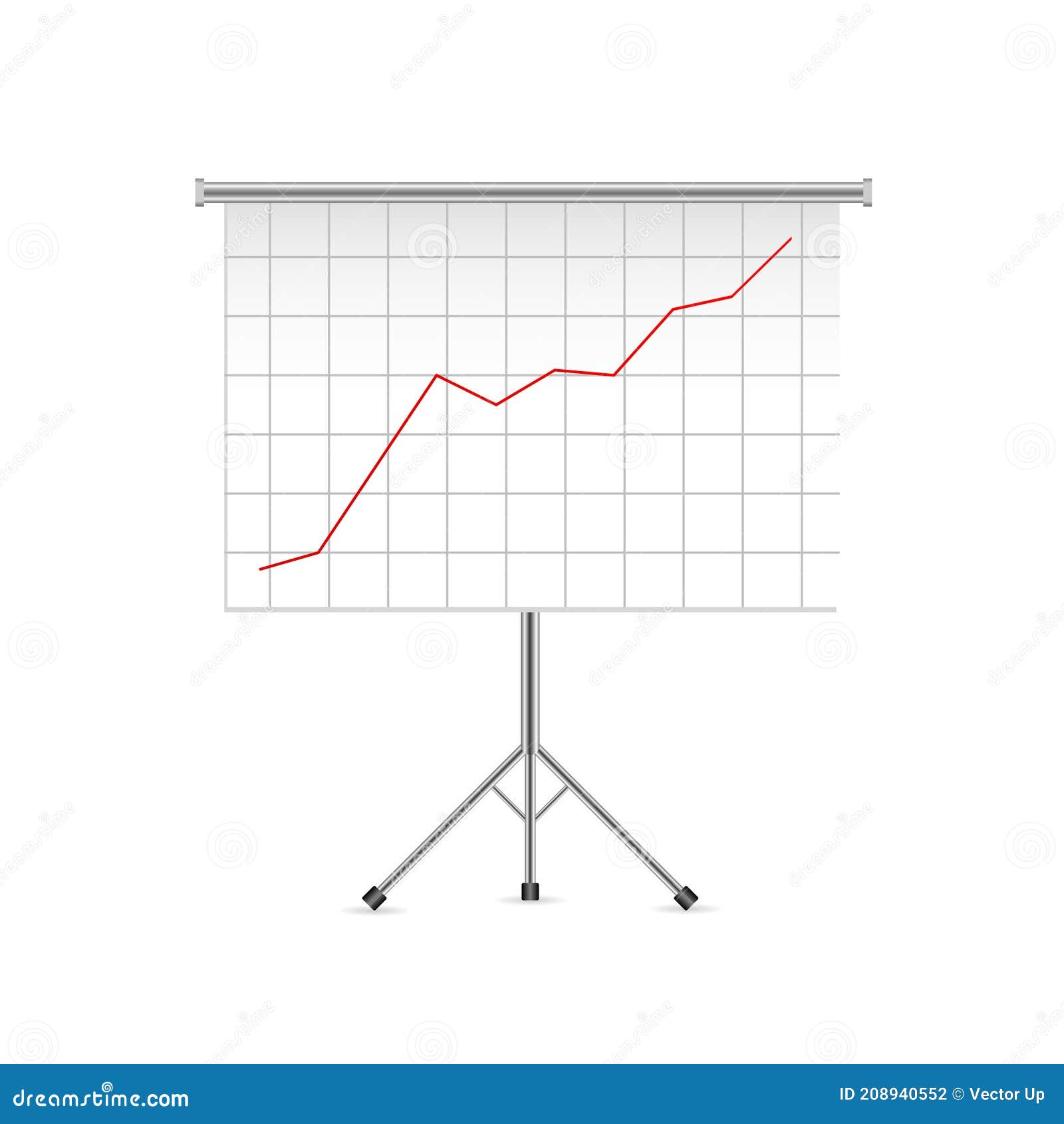 Projector Screen with Business Chart Graph. Vector Illustration. Stock ...