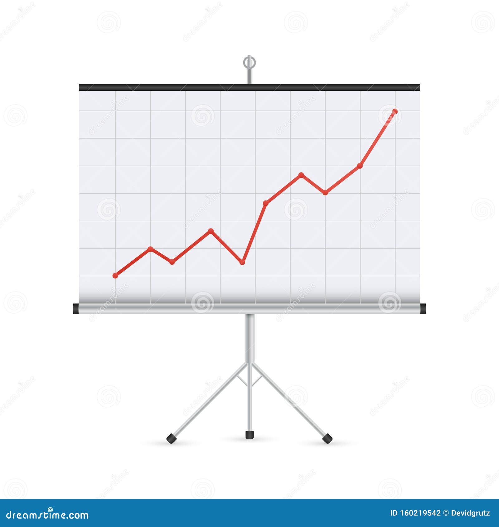 Projector Screen with Business Chart Graph. Vector Stock Illustration ...