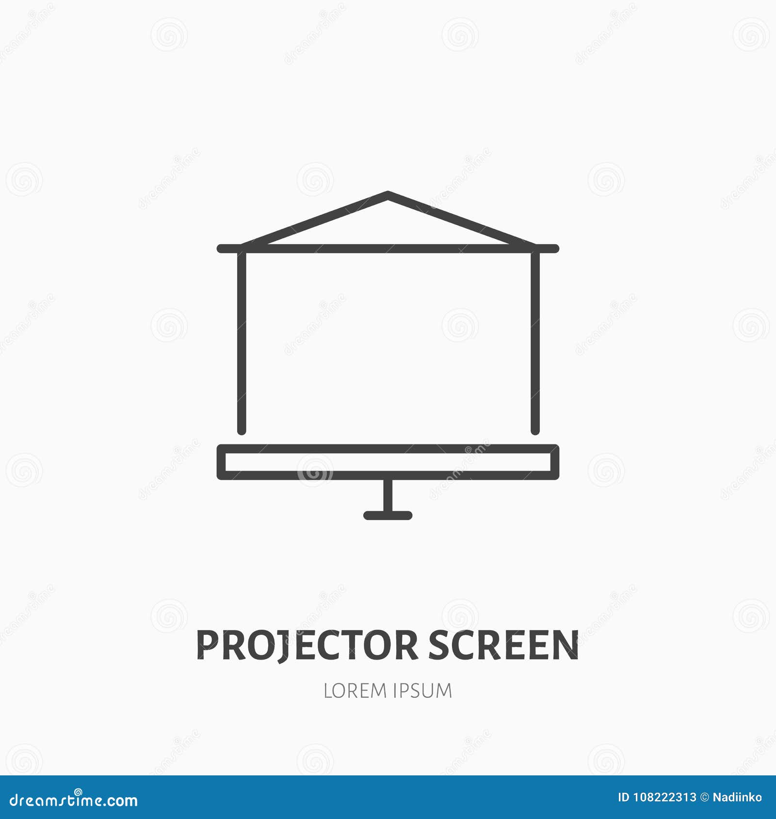 Projector Screen Flat Line Icon. Multimedia Equipment Rental Sign Stock ...