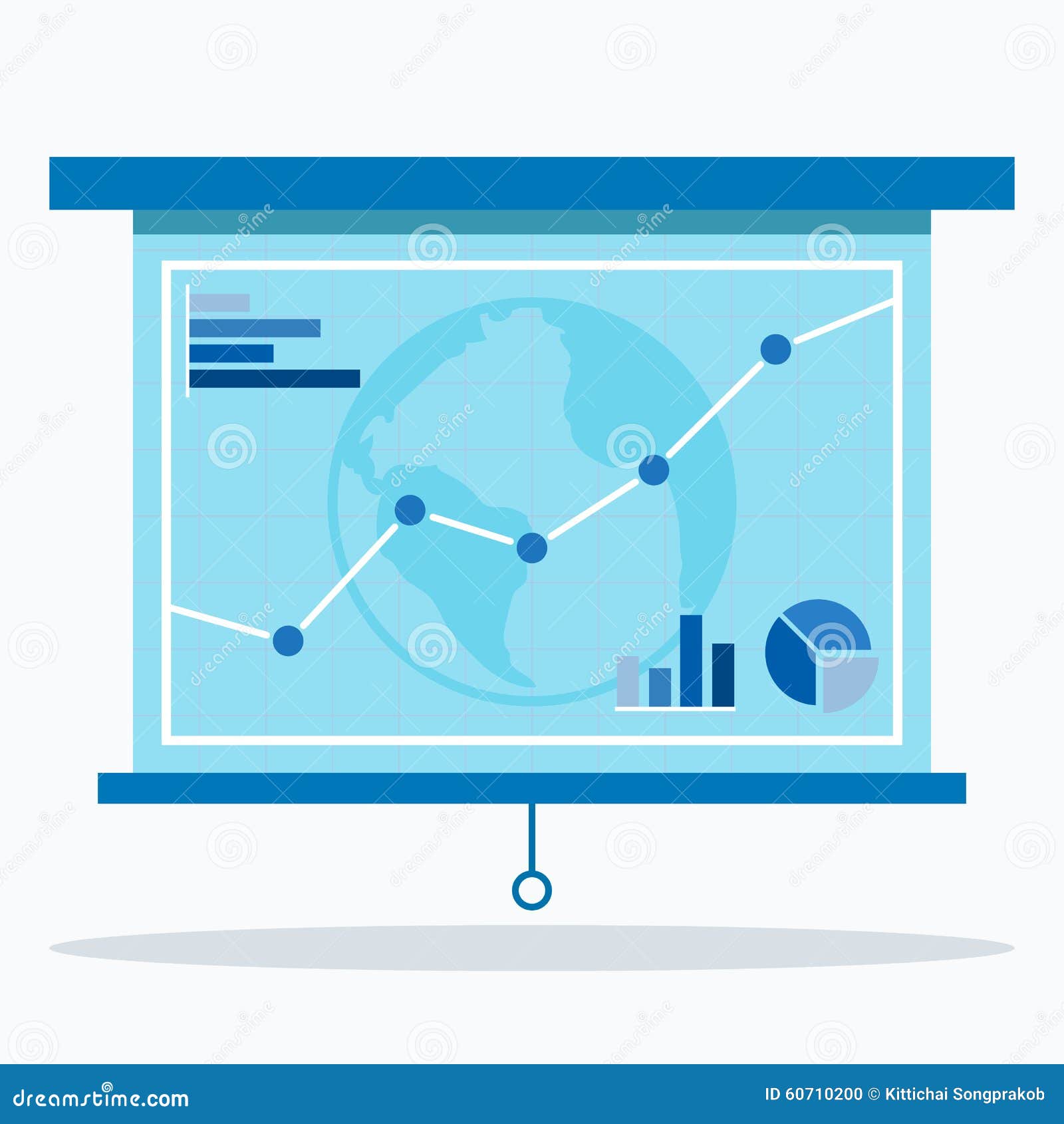 Projector Screen with Graph. Business Presentation Stock Vector ...
