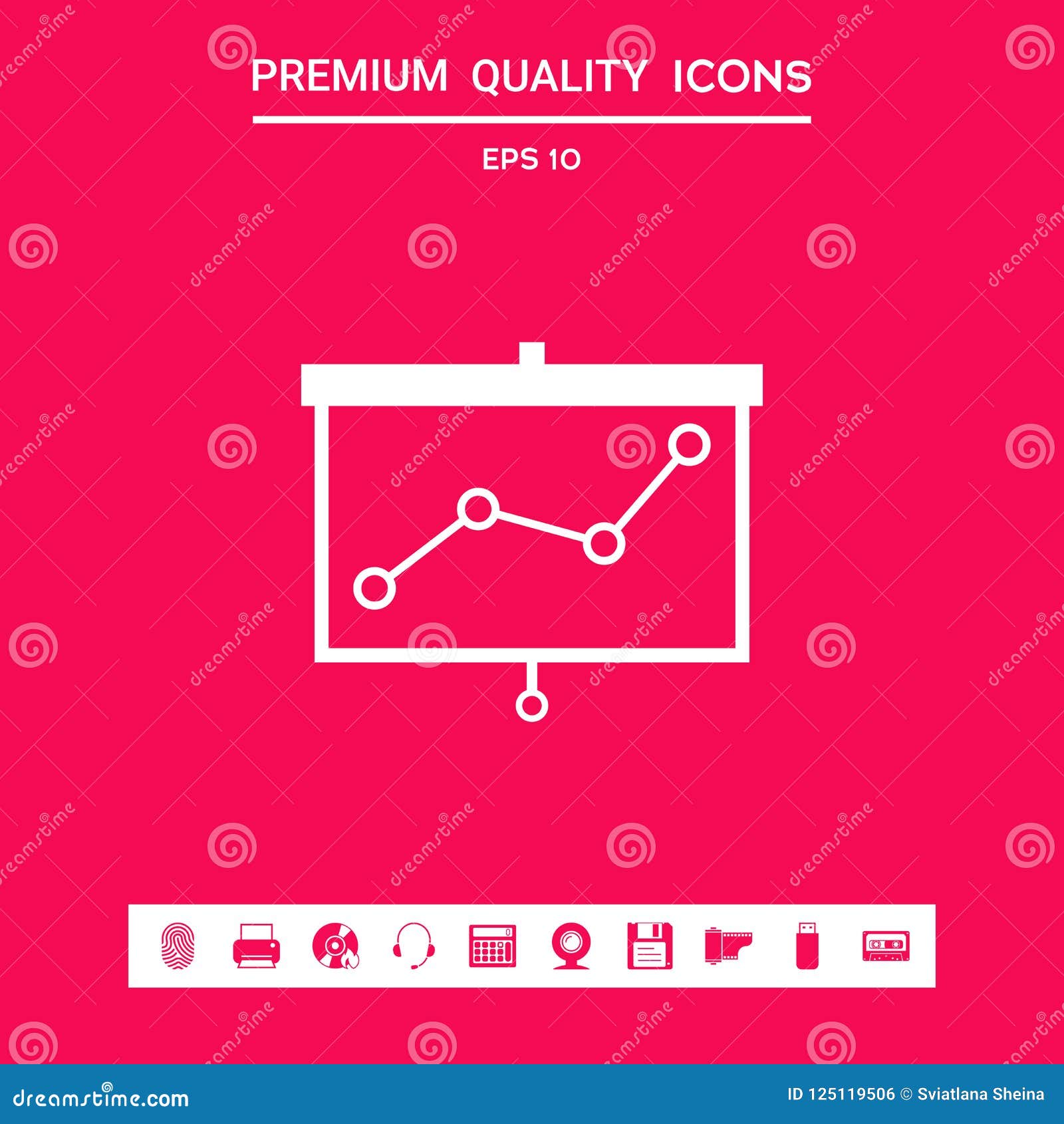 Projector Screen with Graph . Graphic Elements for Your Design Stock ...