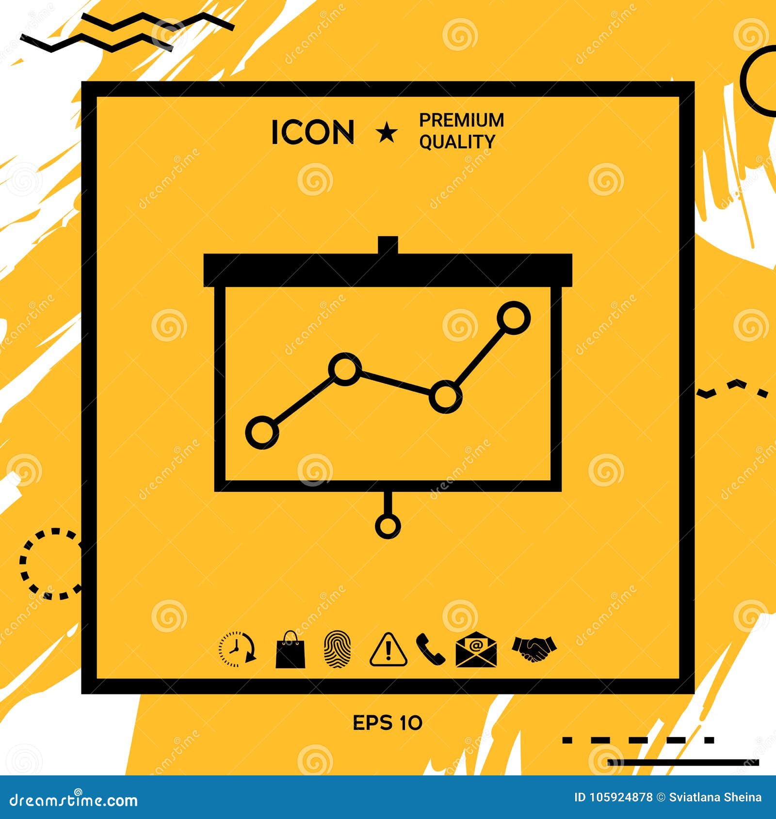 Projector Screen with Graph Stock Vector - Illustration of design ...