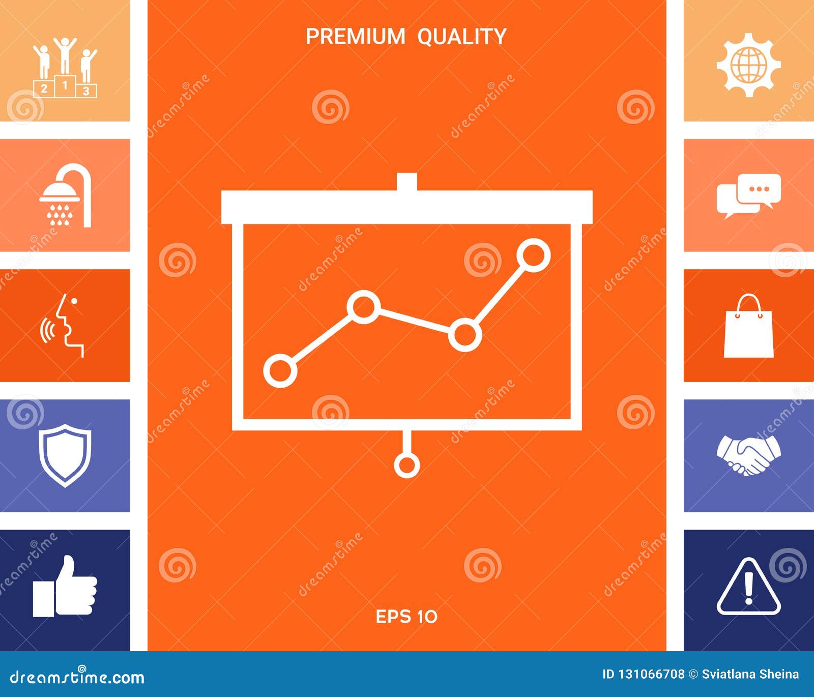 Projector Screen with Graph Stock Vector - Illustration of element ...