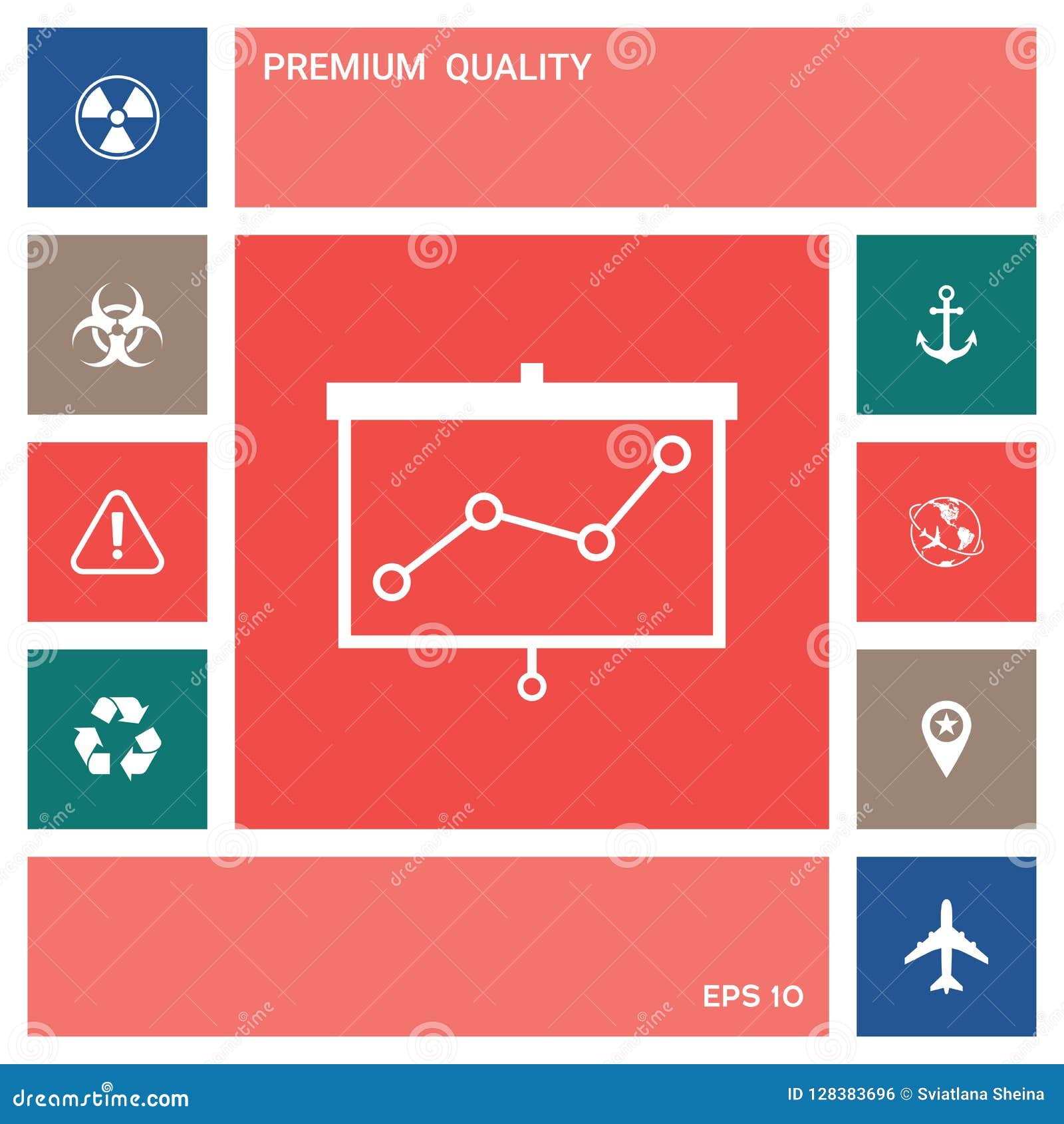 Projector Screen with Graph . Elements for Your Design Stock Vector ...