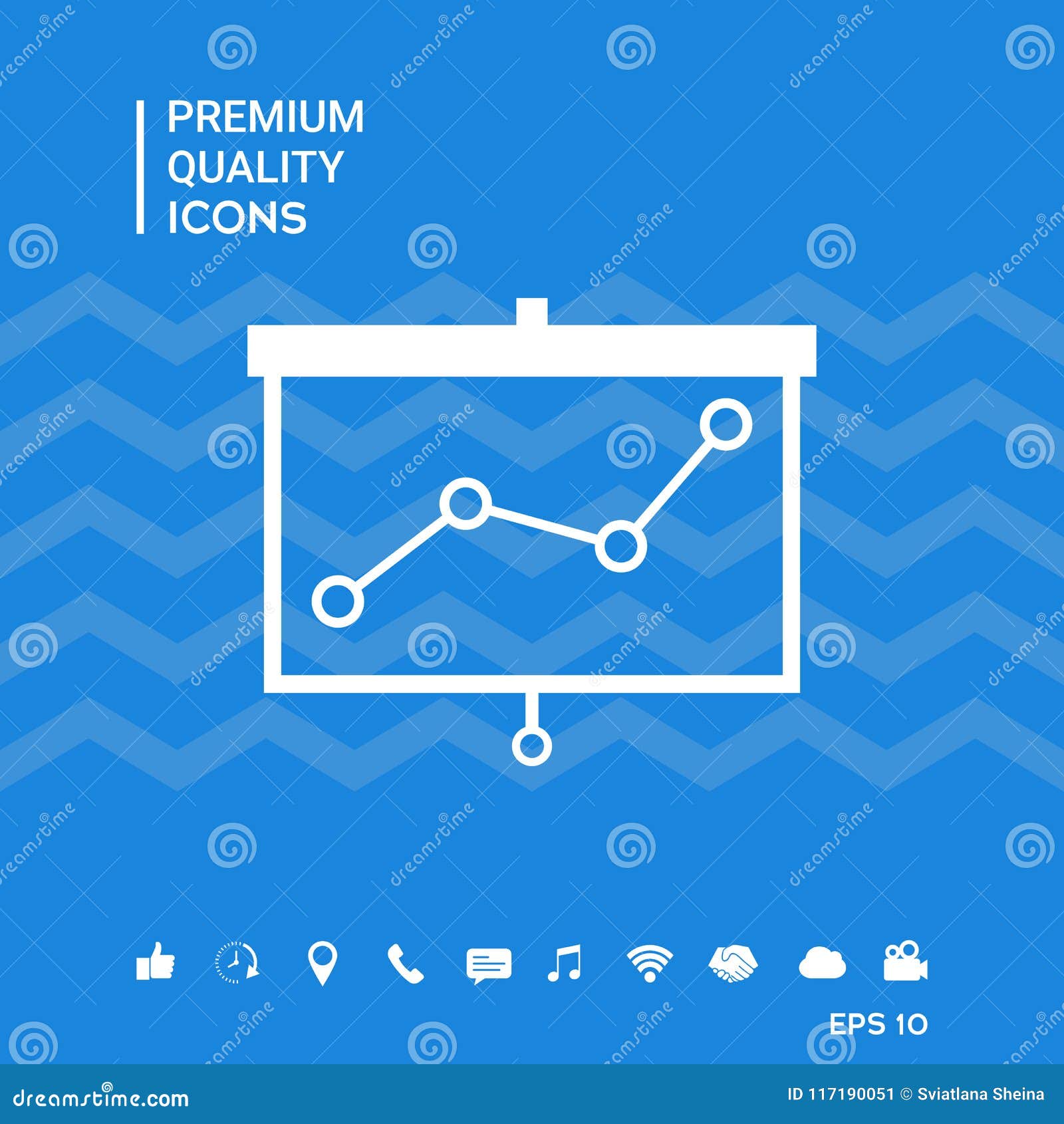 Projector Screen with Graph Stock Vector - Illustration of increase ...