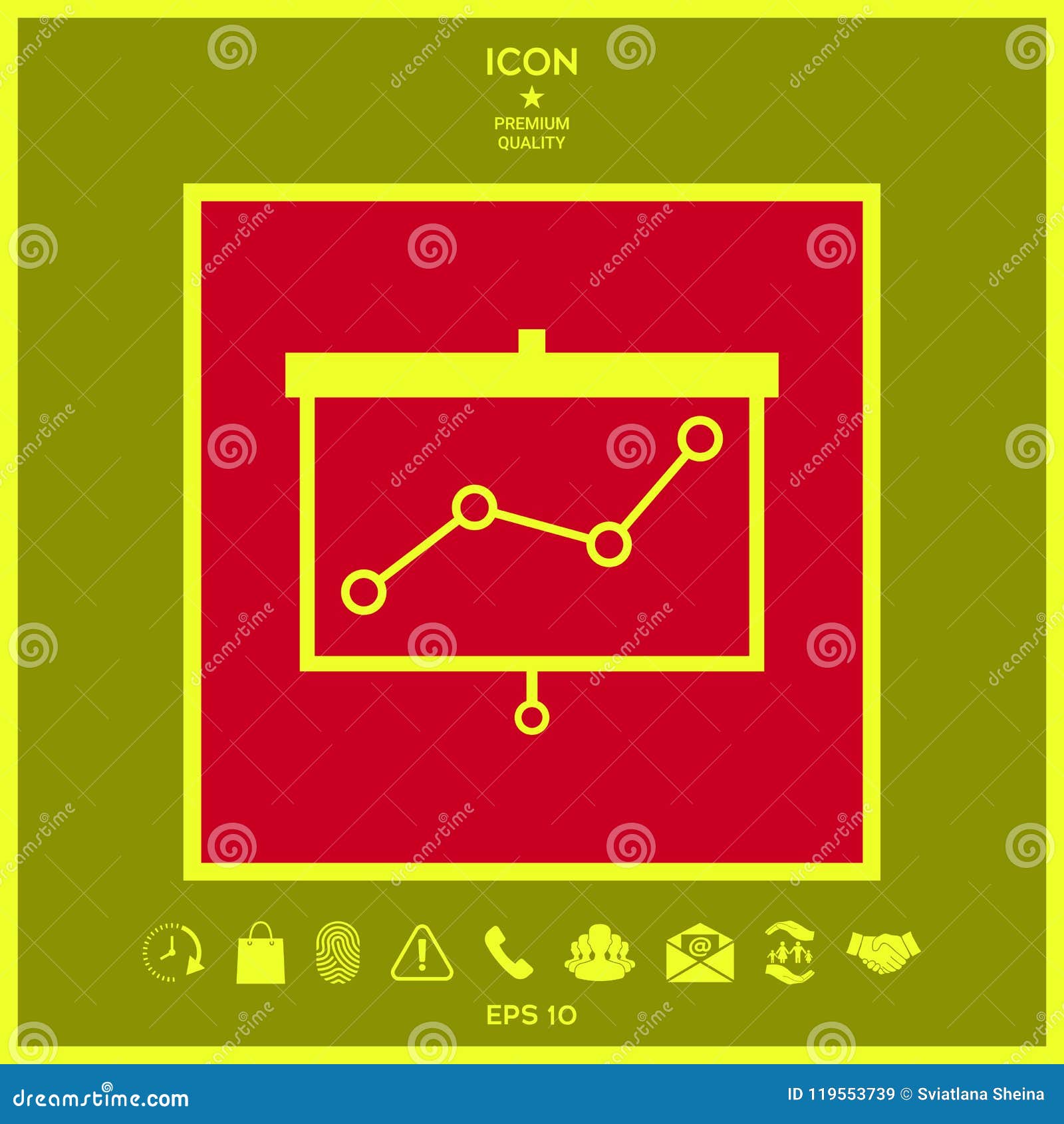 Projector Screen with Graph Stock Vector - Illustration of isolated ...