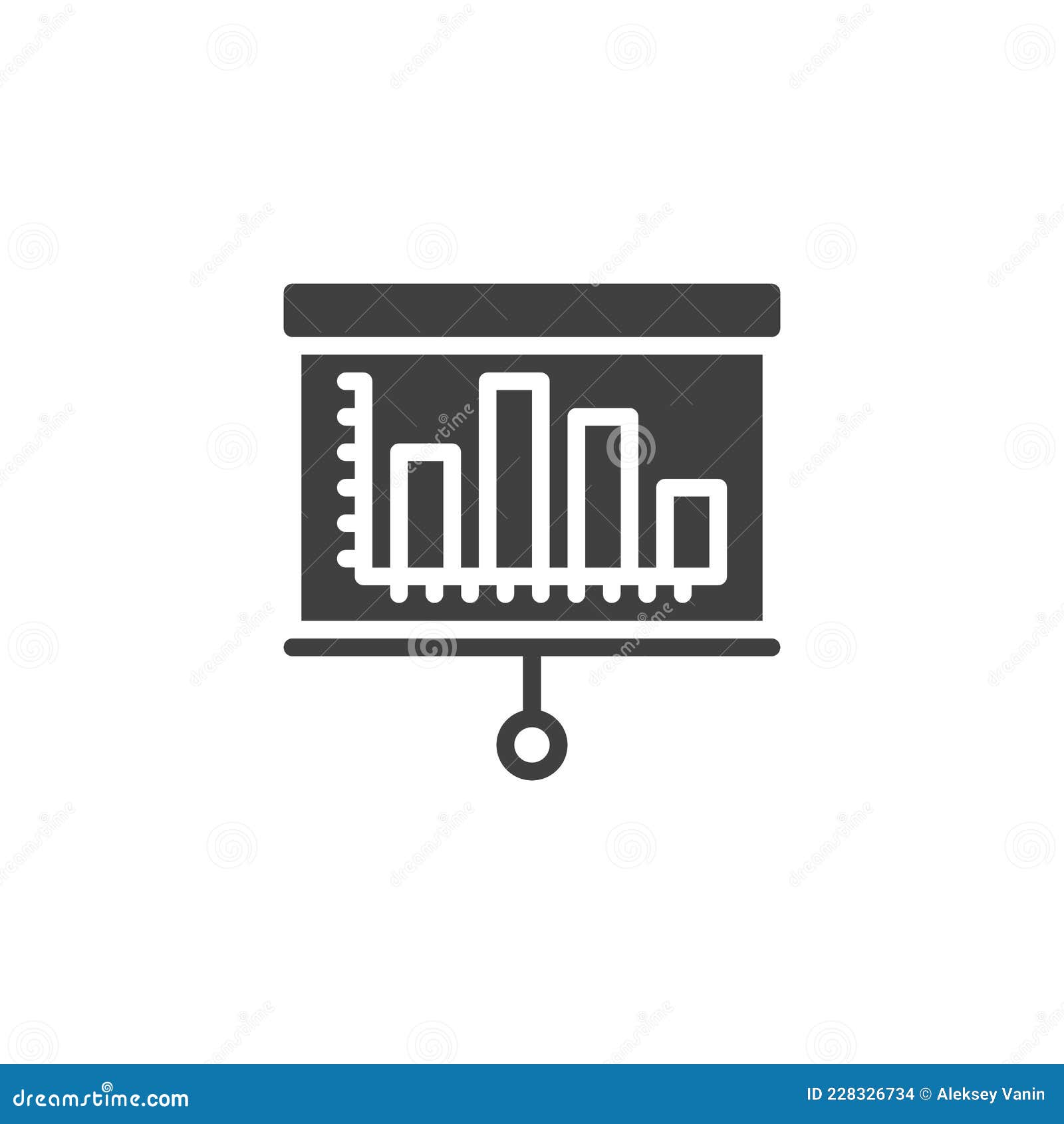 Projector Screen with Graph Vector Icon Stock Vector - Illustration of ...