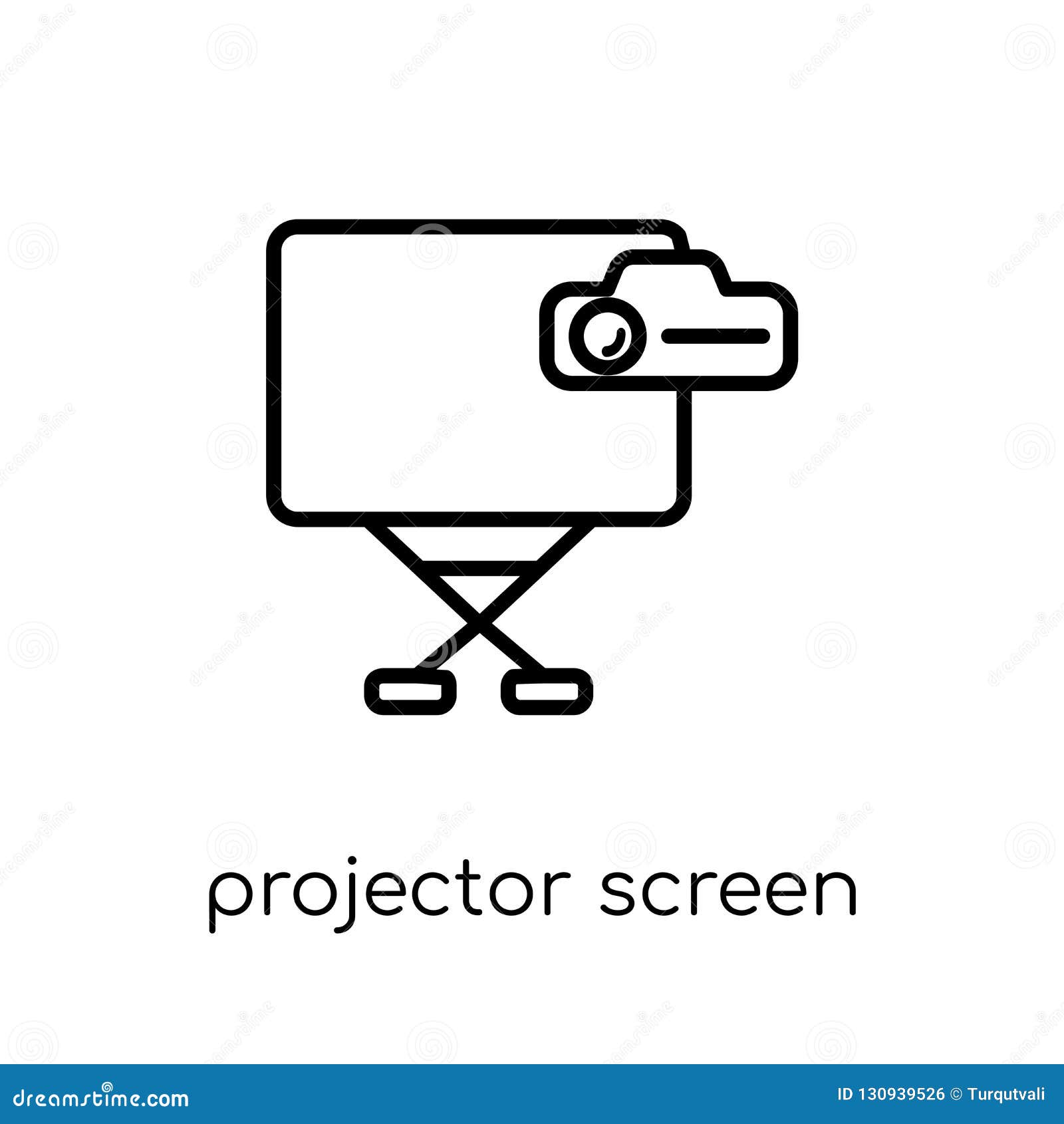 Projector Screen Icon. Trendy Modern Flat Linear Vector Projector ...