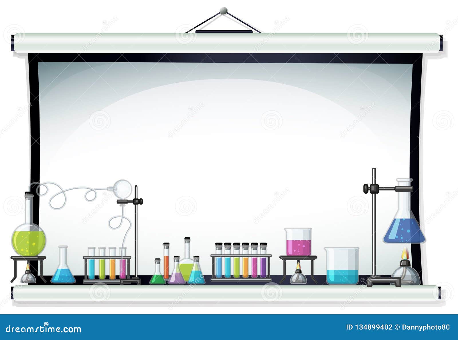 Laboratory Equipment. Hand Drawn Glass Beaker Illustration. Chemical ...