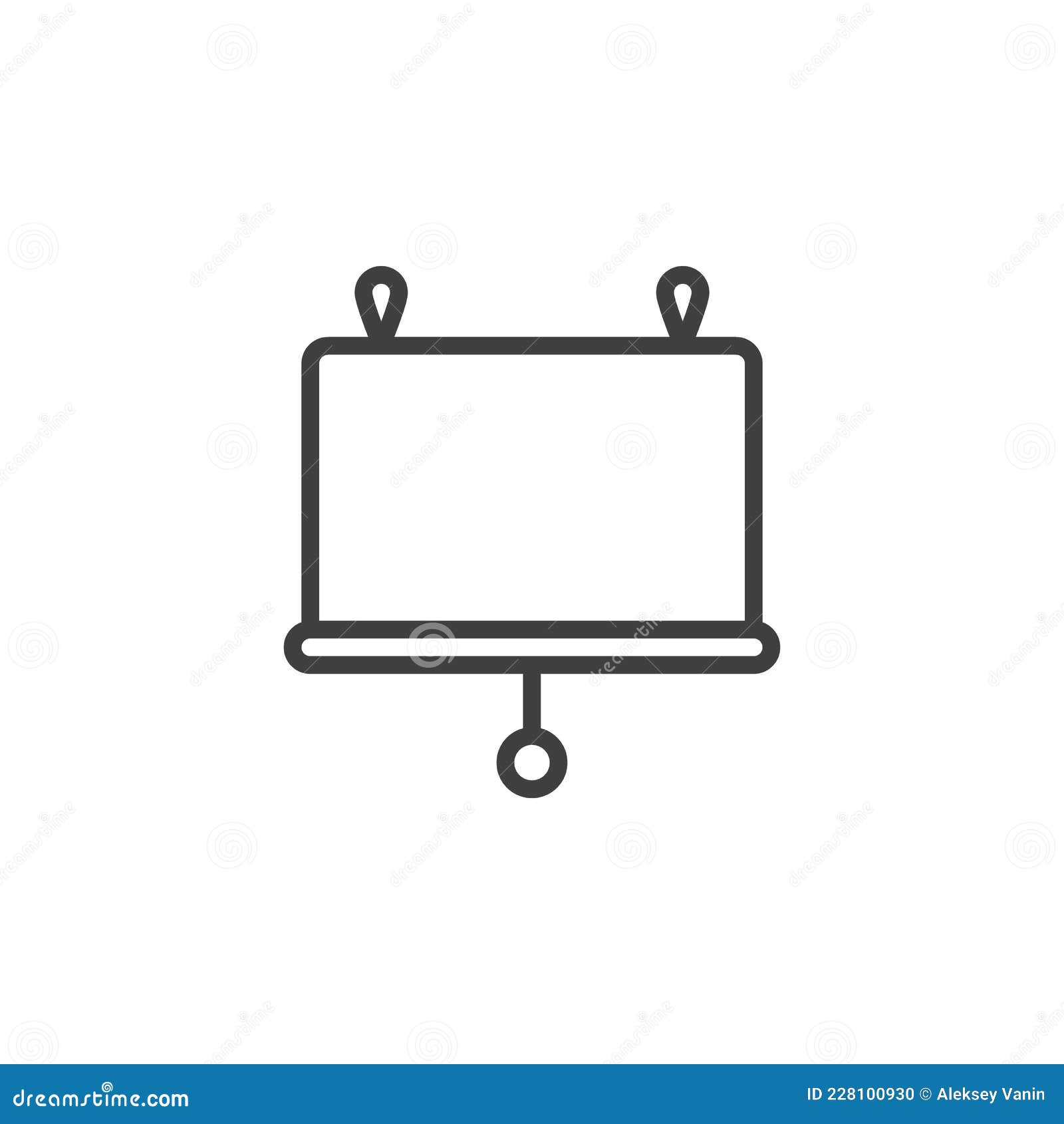 Projector screen line icon stock vector. Illustration of presentation ...