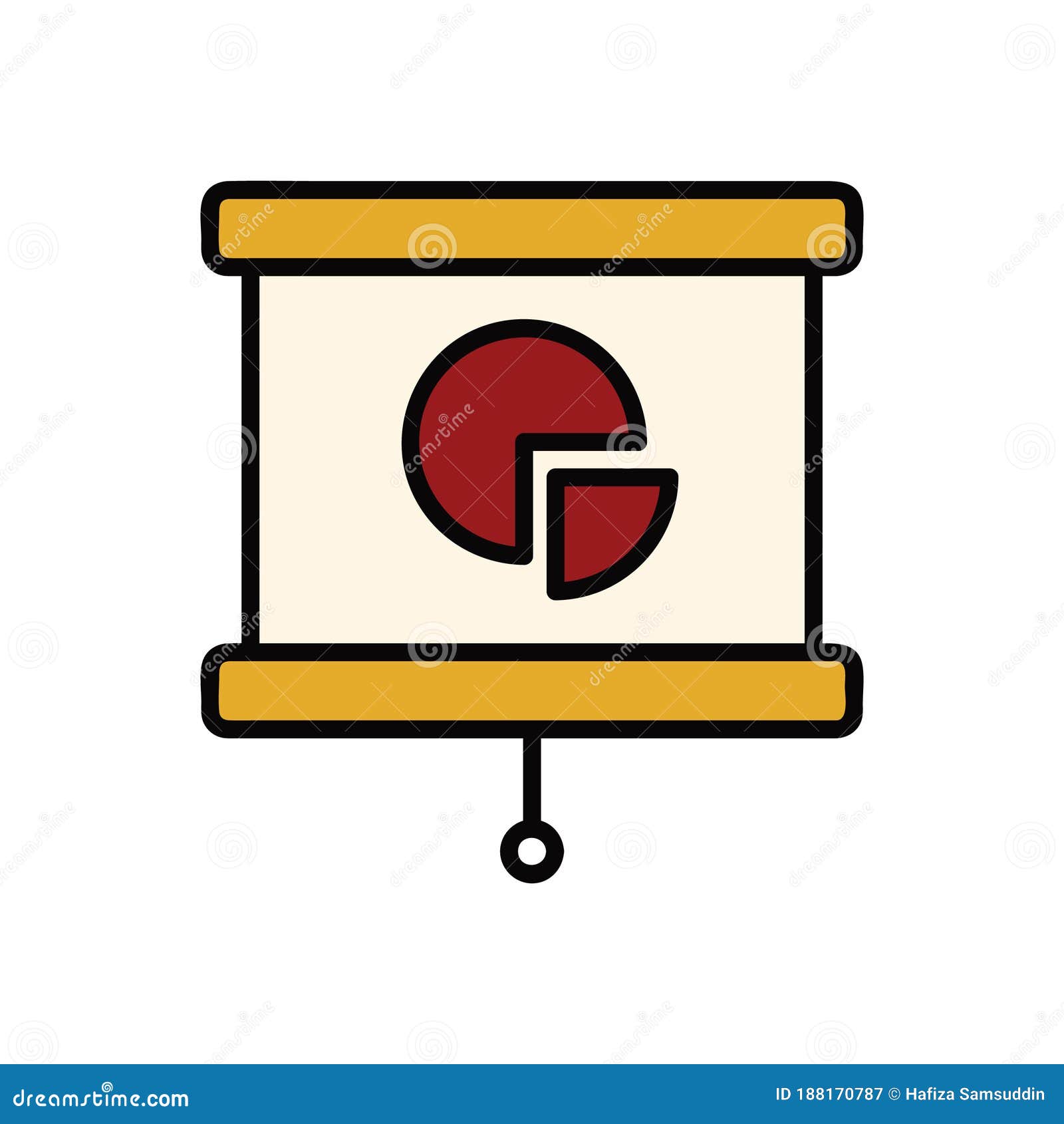 A Projector Screen with Pie Chart Illustration. Stock Vector ...