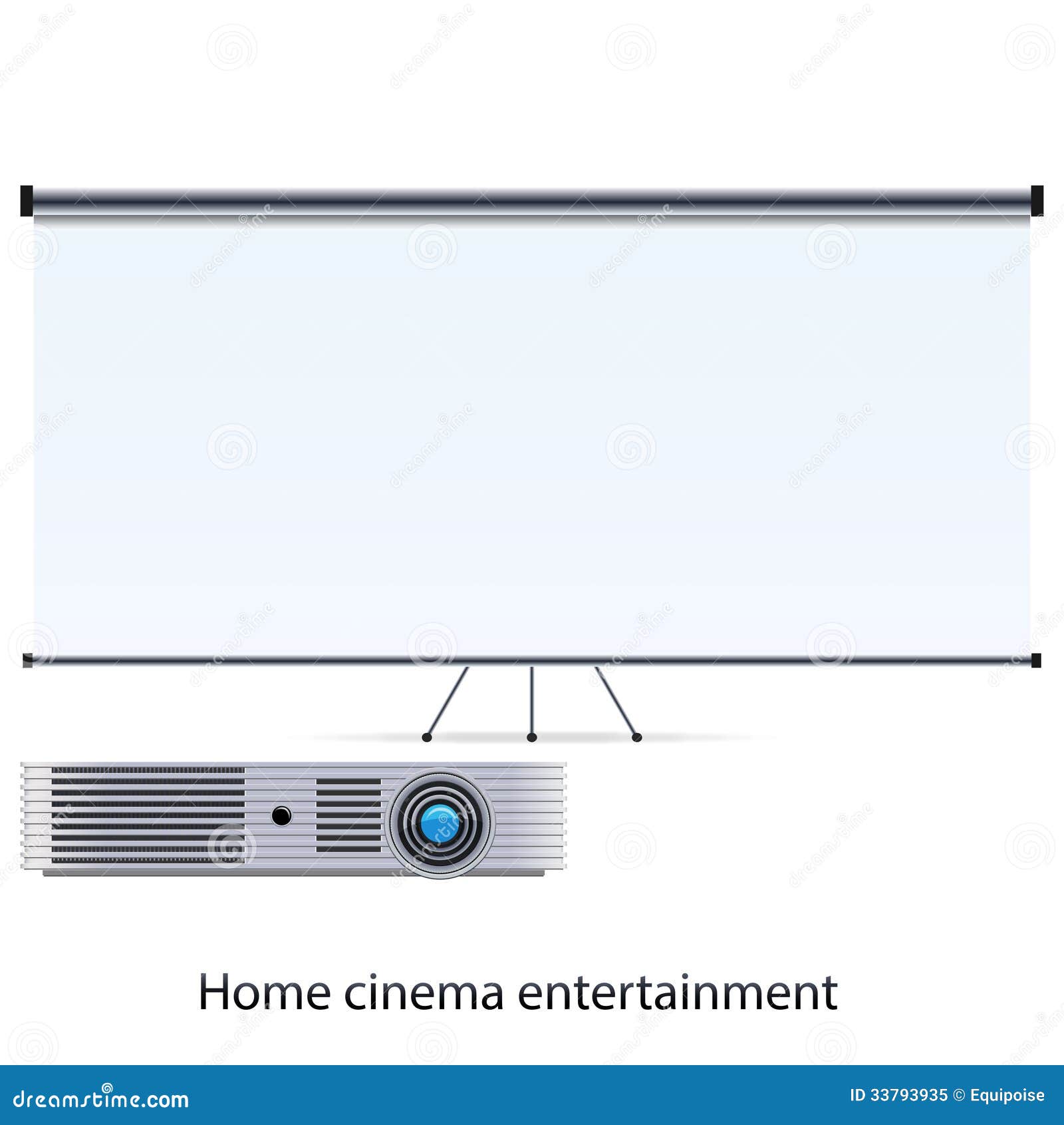 Projector and screen stock illustration. Illustration of presentation ...