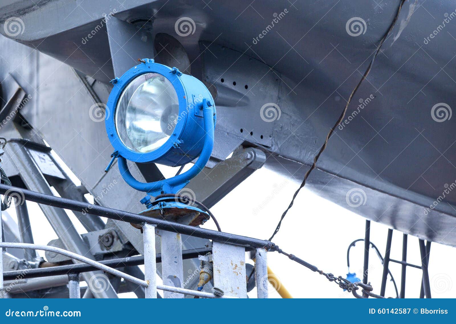 Projector by the ship stock image. Image of power, lantern - 60142587