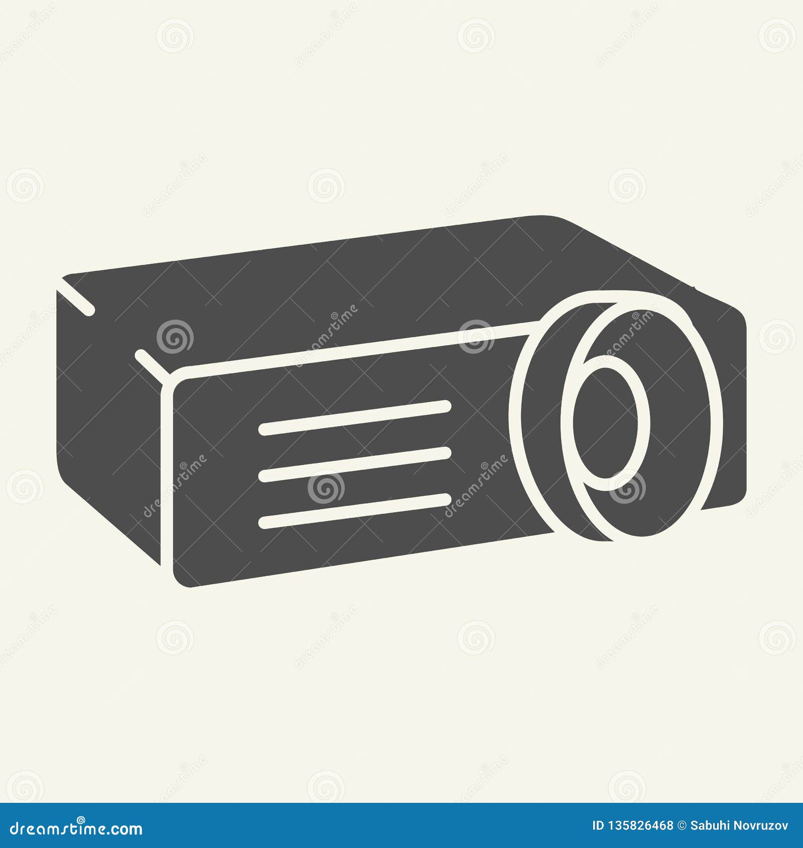 Projector Solid Icon. Film Projector Vector Illustration Isolated on White Stock Vector ...