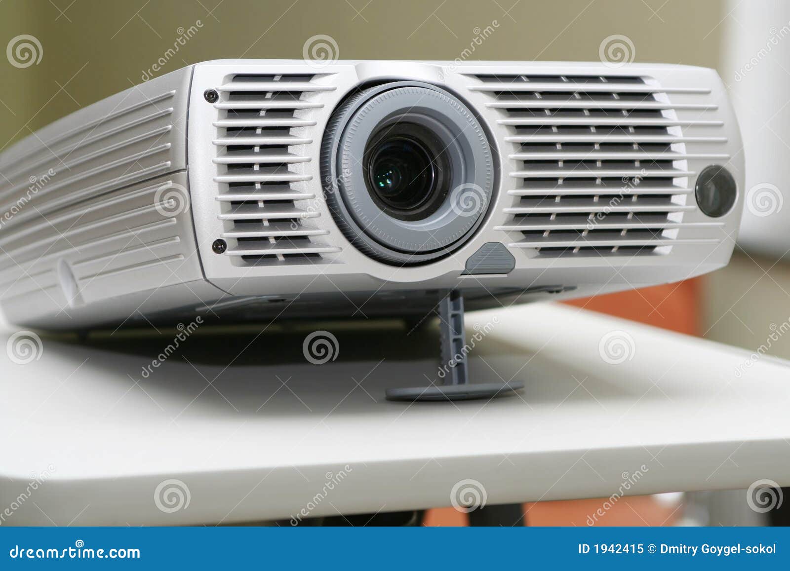 Projector on Stand Ready for Presentation at Office Stock Image - Image ...
