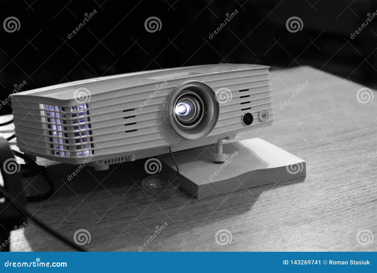 Projector on the Table. Computer Technology Stock Image - Image of ...